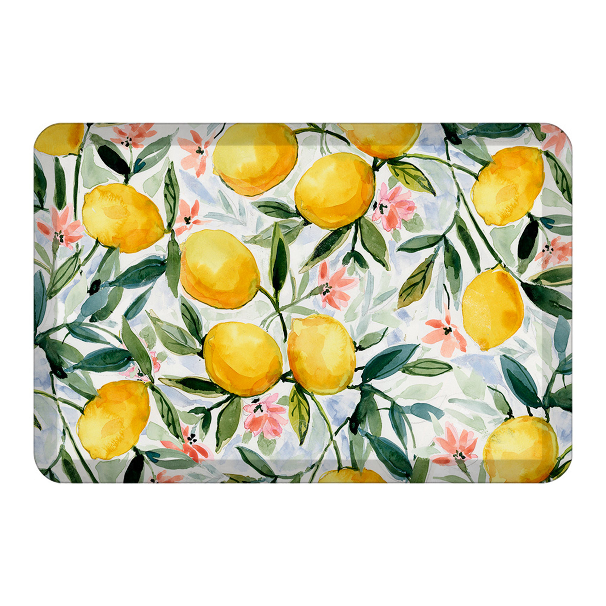 Laural Home Kathy Ireland Home Lemon Joy Anti-Fatigue Kitchen Mat By ...