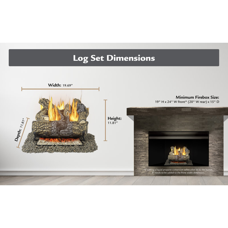 Pleasant Hearth Arlington Ash Vented Gas Log Set 45,000 BTU's | Wayfair