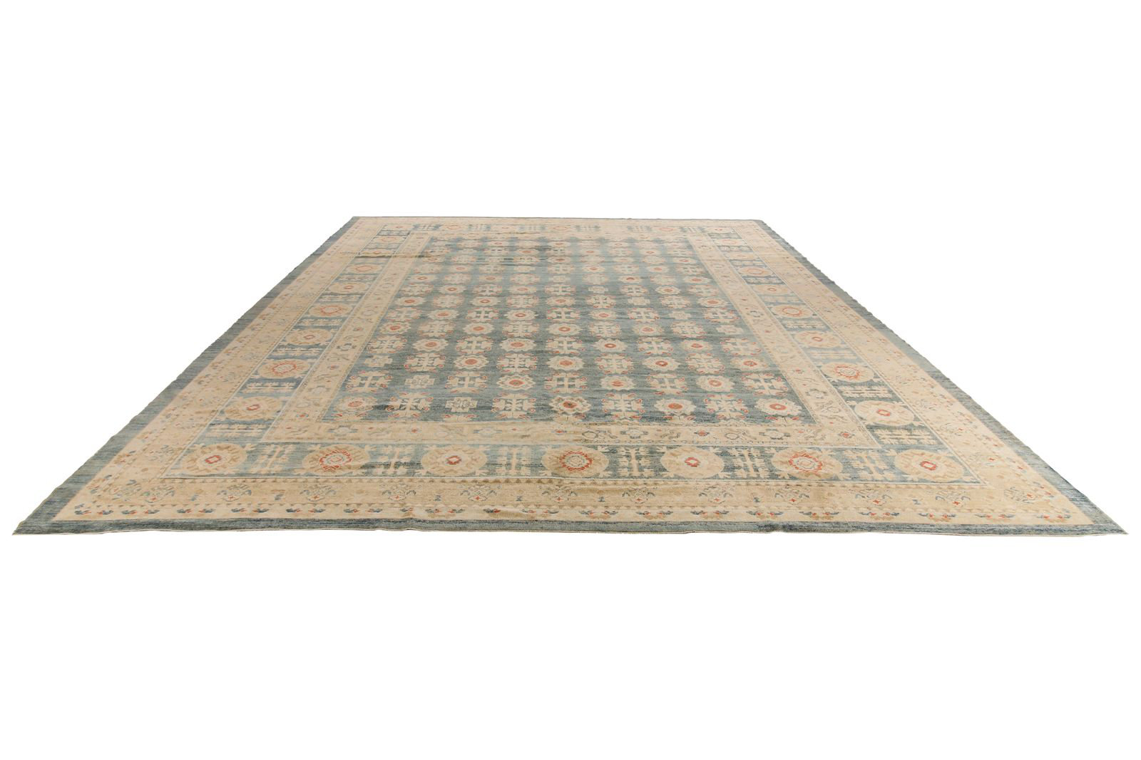 Home and Rugs 12x15 Blue and Ivory Turkish Oushak Rug | Wayfair