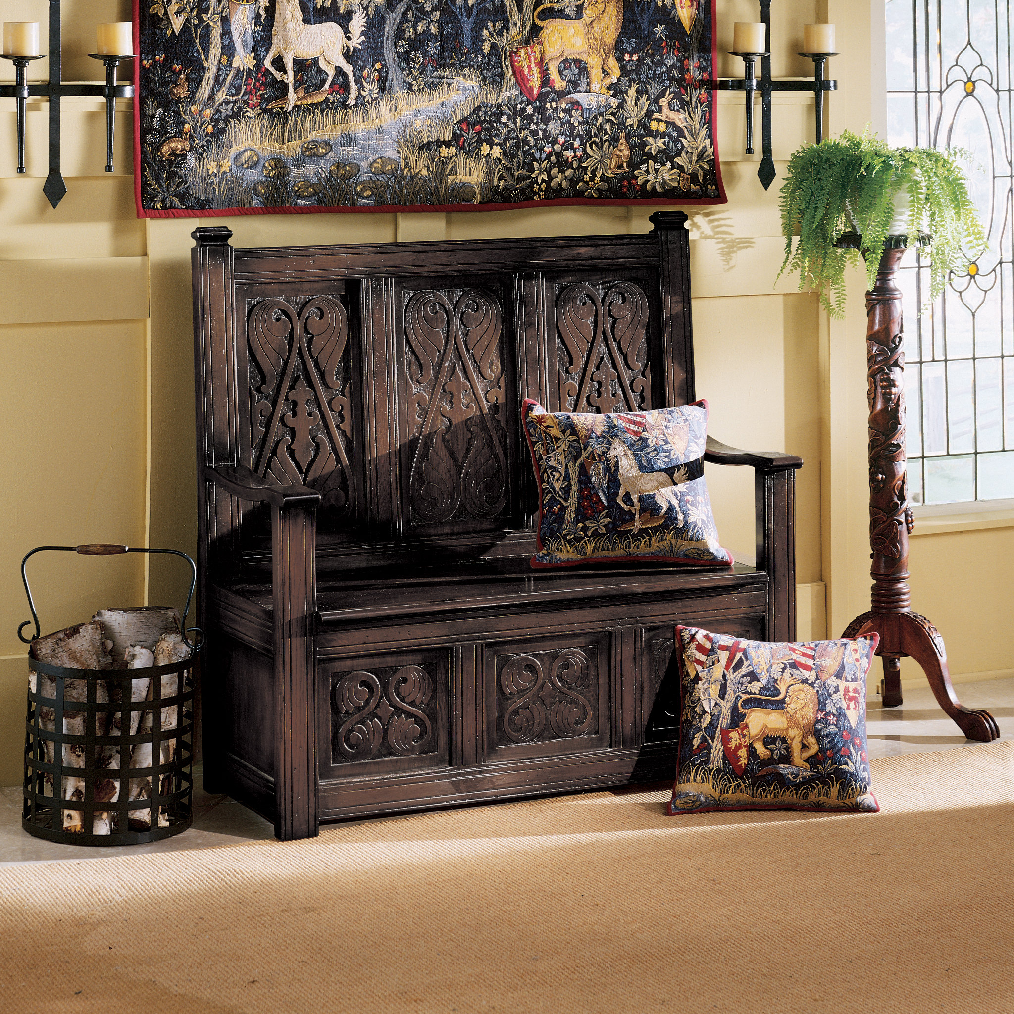 Fleur De Lis Living Jon Historic Monk's Wood Storage Bench & Reviews ...