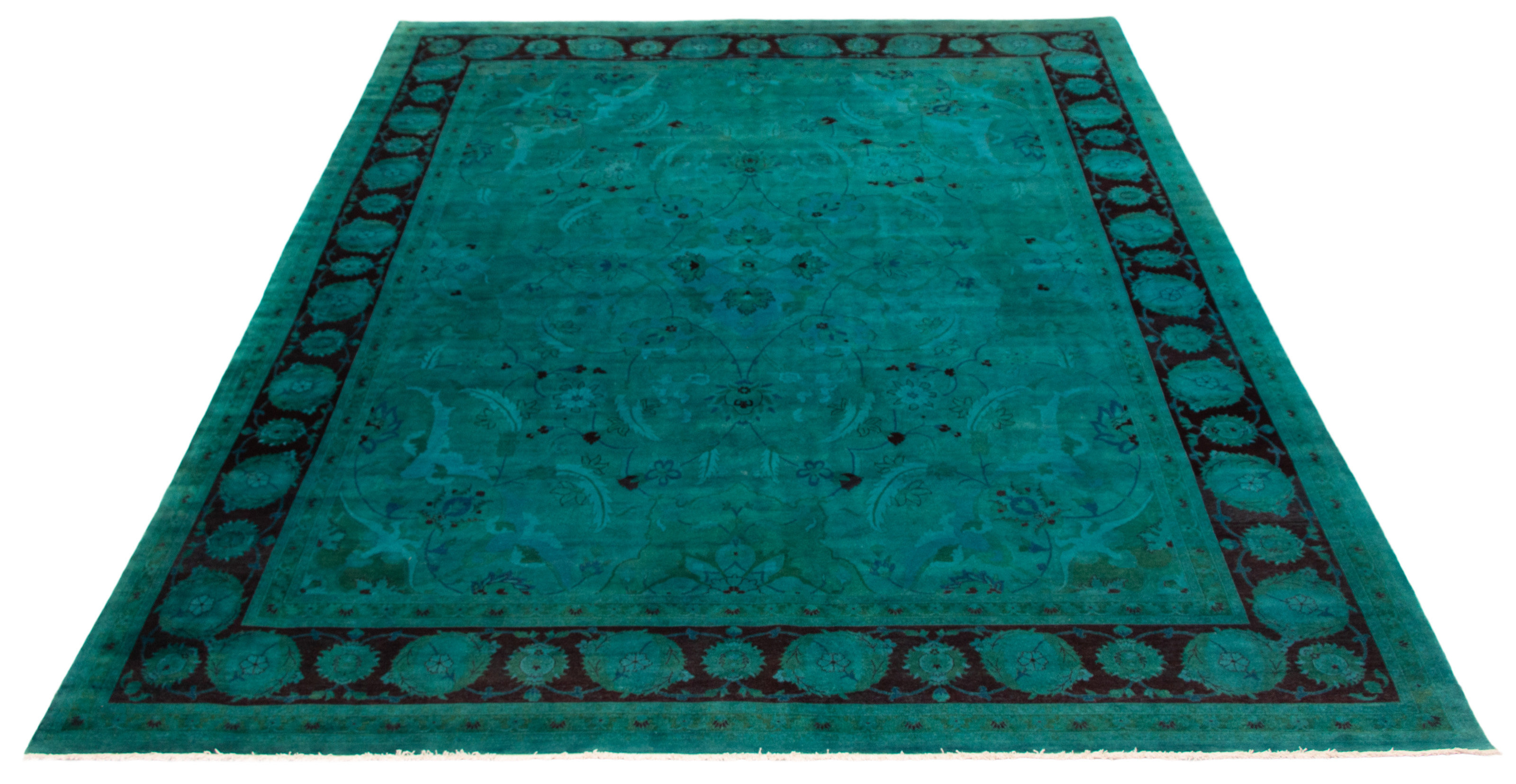 Bloomsbury Market One-of-a-kind Hand Knotted Vibrance Teal Wool Rug 9'0 ...