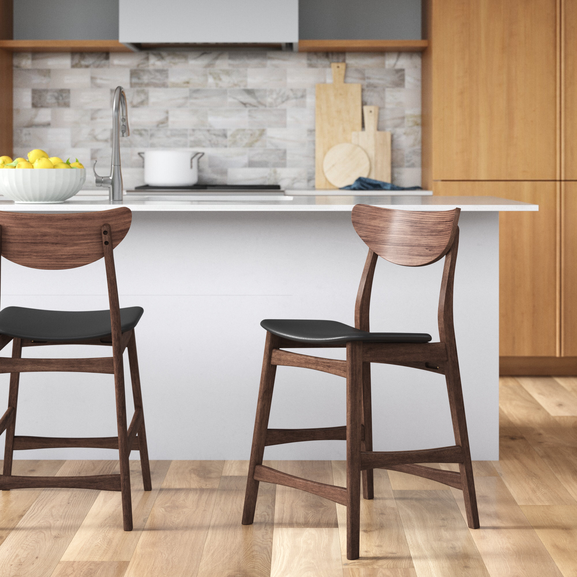 Wade Logan® Chastelin Ajhani Solid Wood 24" Counter Stool & Reviews ...