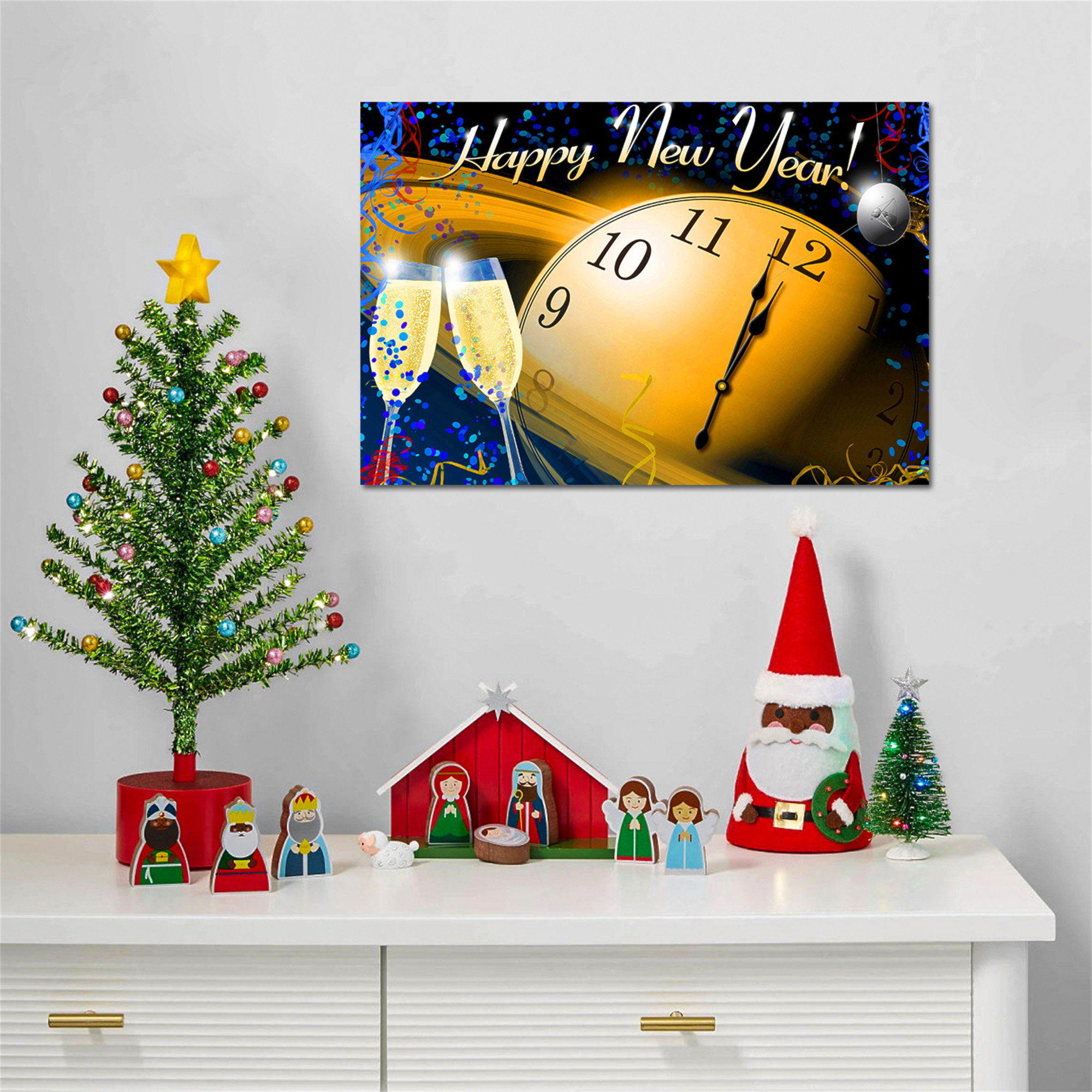 The Holiday Aisle® 1Pc Framed Canvas Wall Art Decor Painting For New ...