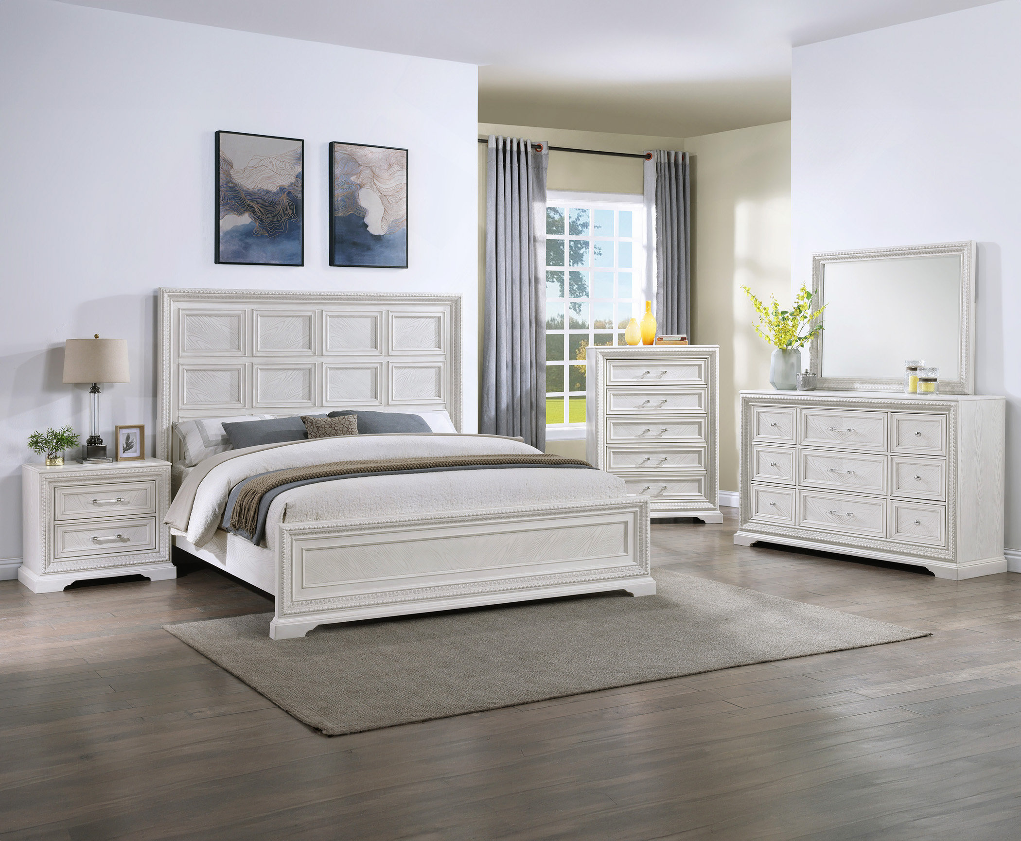 Corrigan Studio® 1Pc Geometric Design Headboard Panel Bed Wooden ...