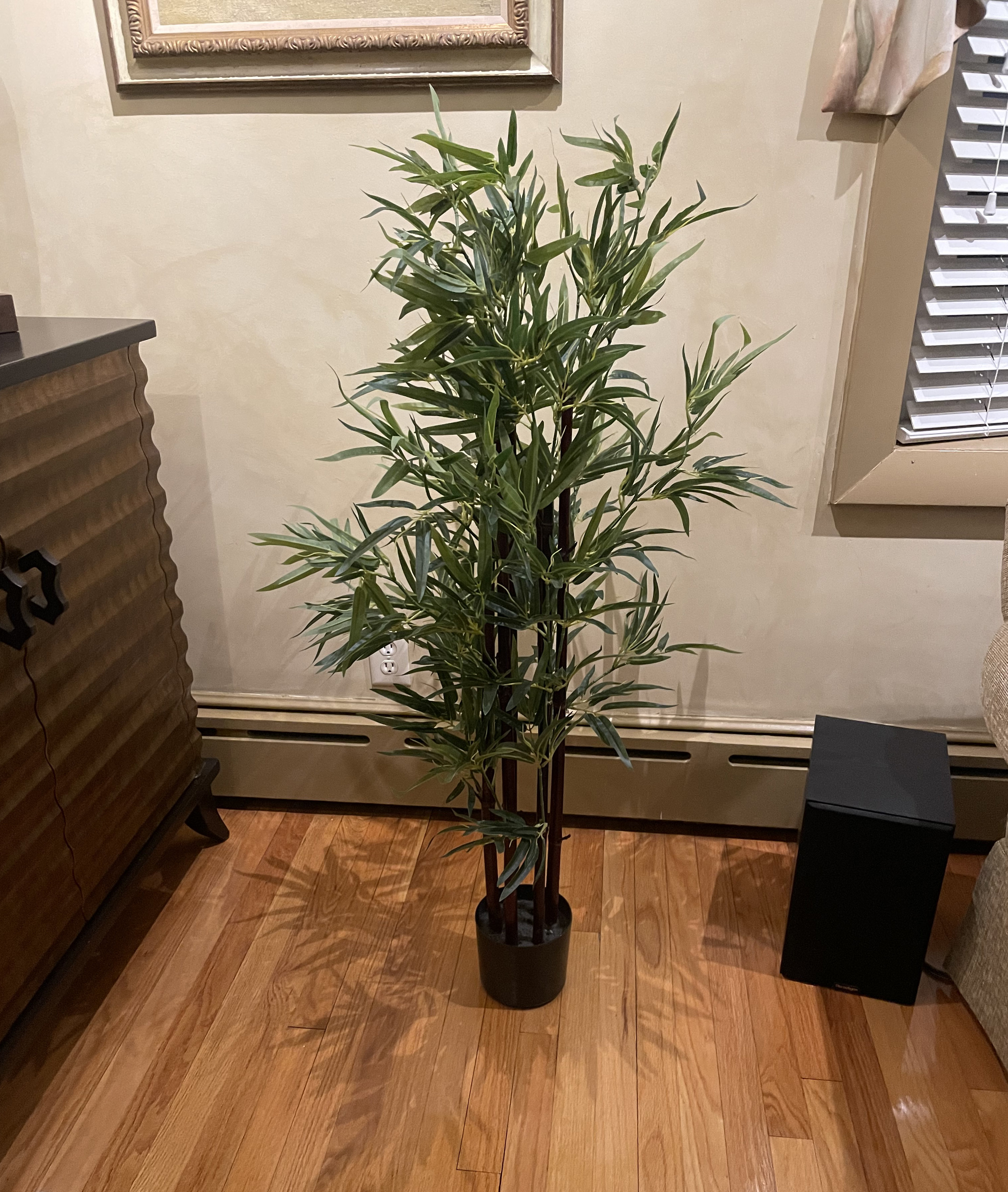 World Menagerie 49" Artificial Bamboo Tree With 6 Black Trunks In A Pot ...
