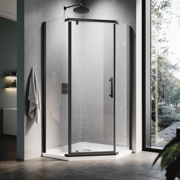 Elegant Neo-Angle Corner Shower Enclosure, Pivot Shower Door,6mm Clear ...