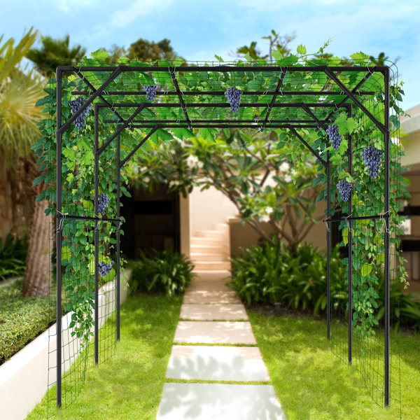 JTANGL Large Outdoor Garden Arch Trellis for Climbing Plants, Large ...