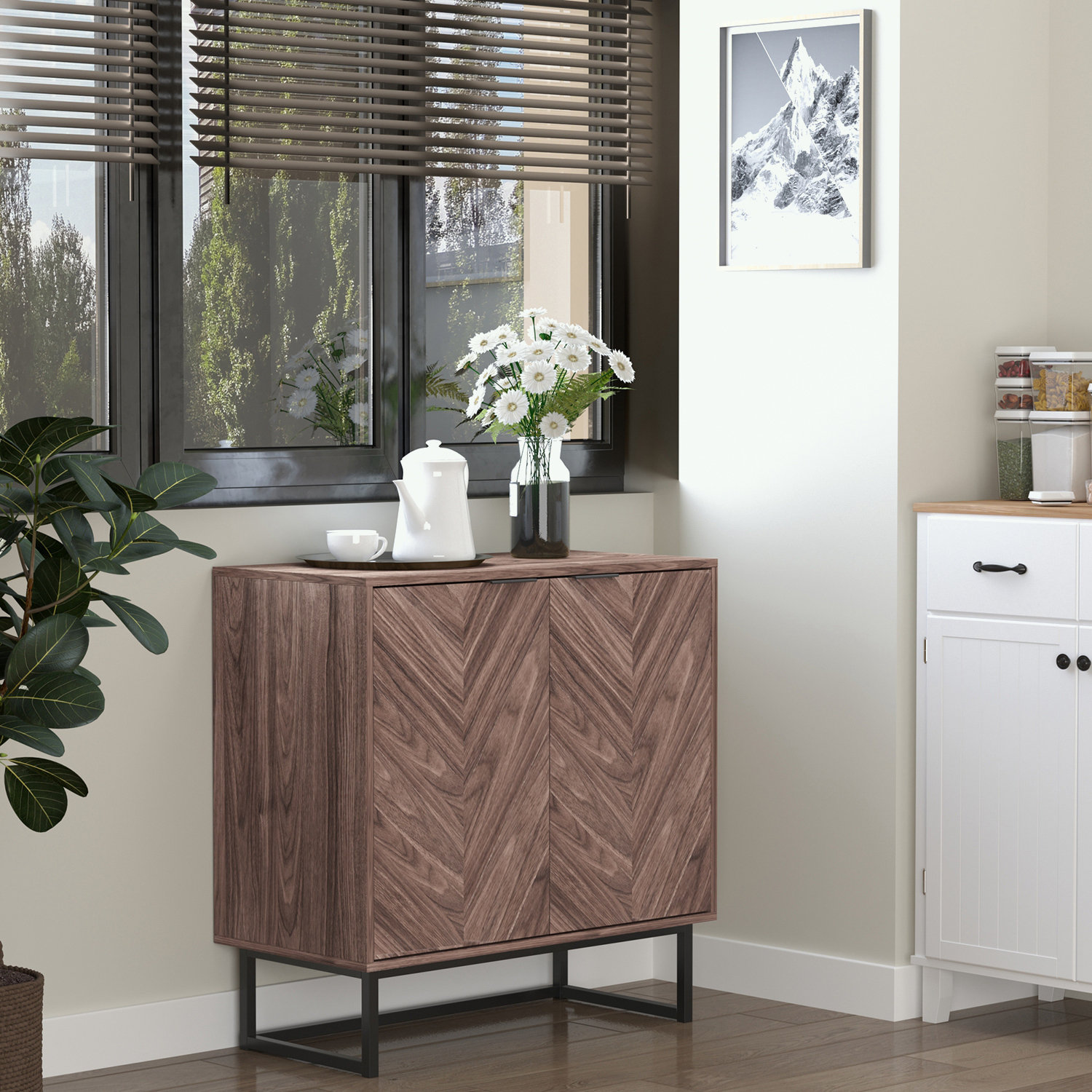Union Rustic Sideboard with Adjustable Shelf and metal base | Wayfair