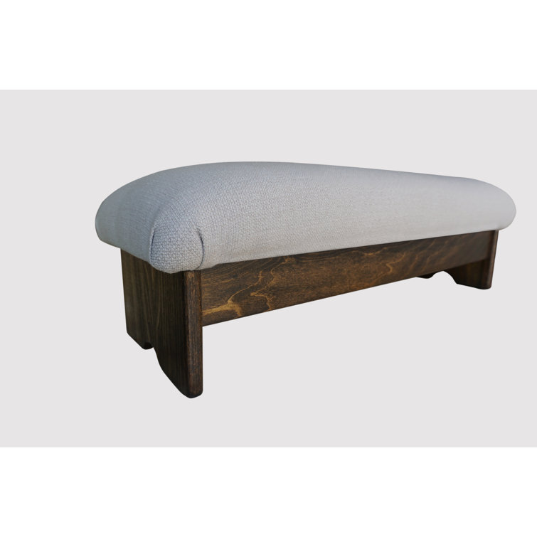 Loon Peak® Bedside Padded Foot Stool, 9” Tall, Walnut Stain | Wayfair