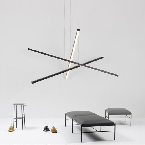 Ivy Bronx Maritza 3-Light LED Modern Chandelier Line Pendant Light ...