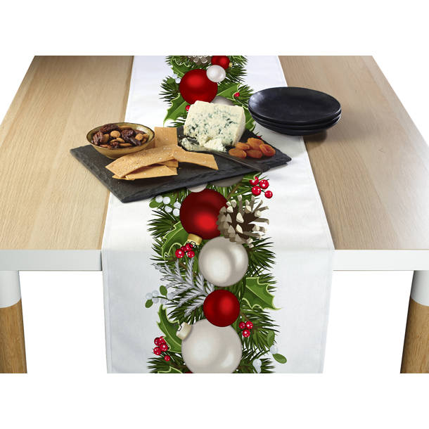 The Holiday Aisle® Engle Rectangle Christmas Polyester Table Runner ...