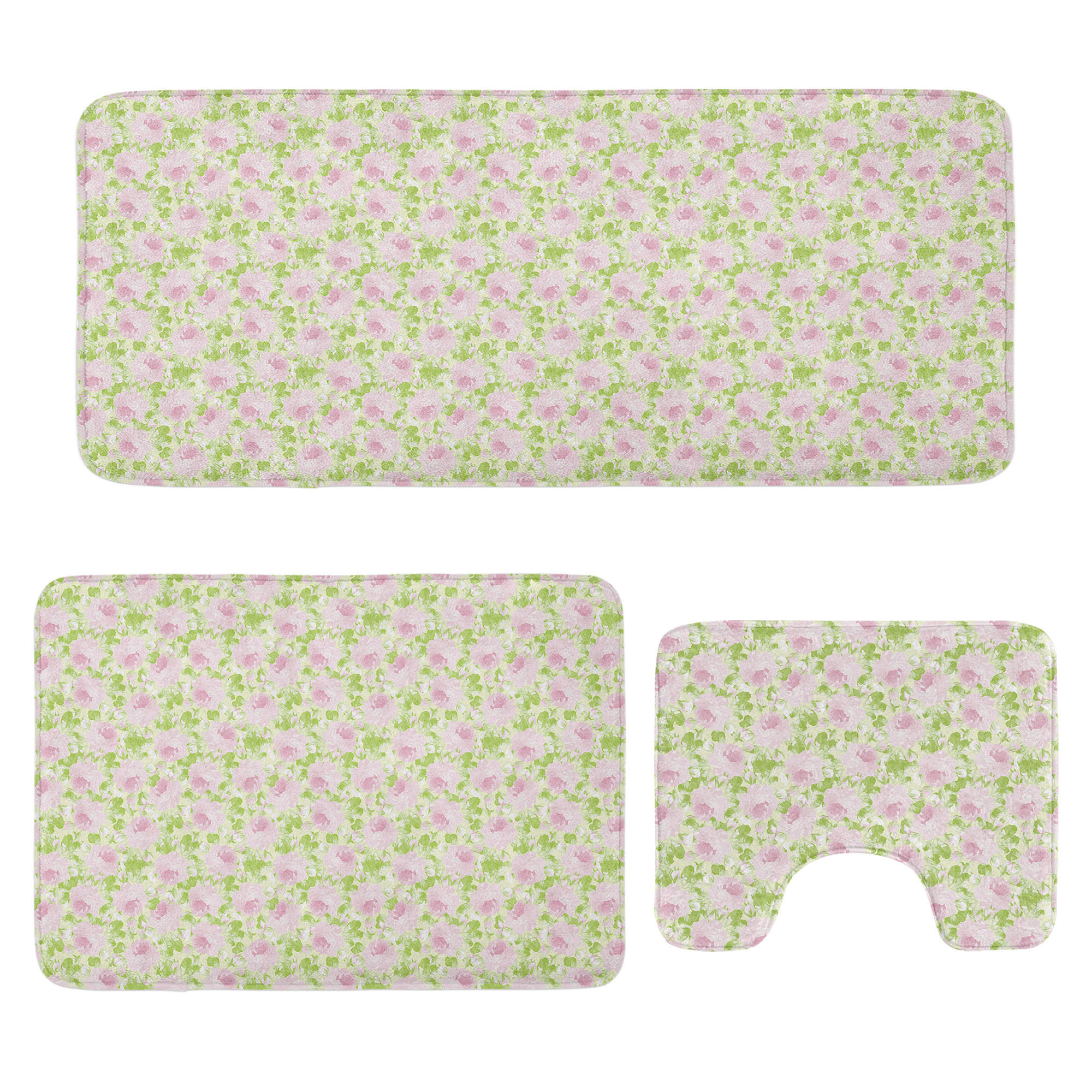 Ophelia & Co. Shabby Flora Bathroom Rug Set 3 Pieces U-Shape ...