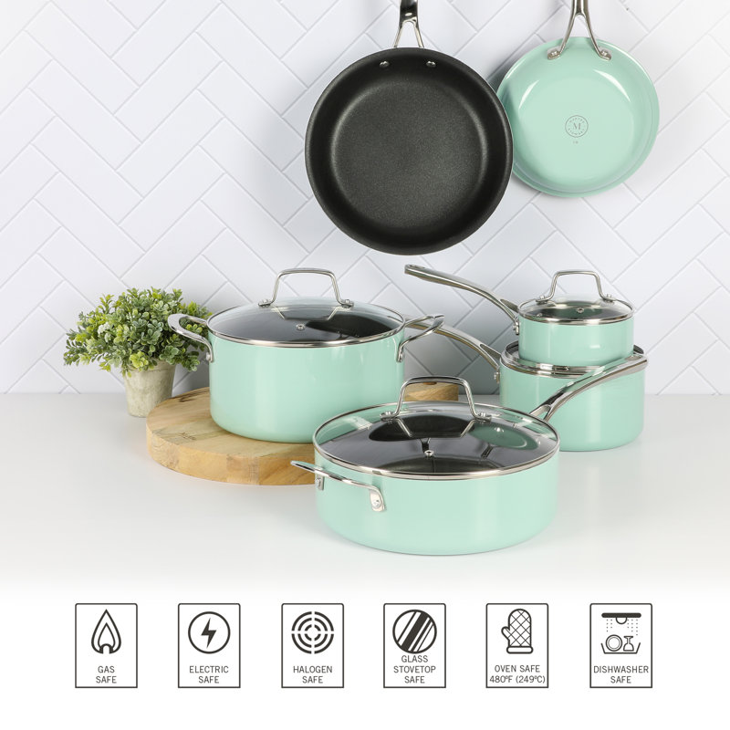 Martha Stewart 10 - PieceAluminum Nonstick Cookware Set & Reviews | Wayfair
