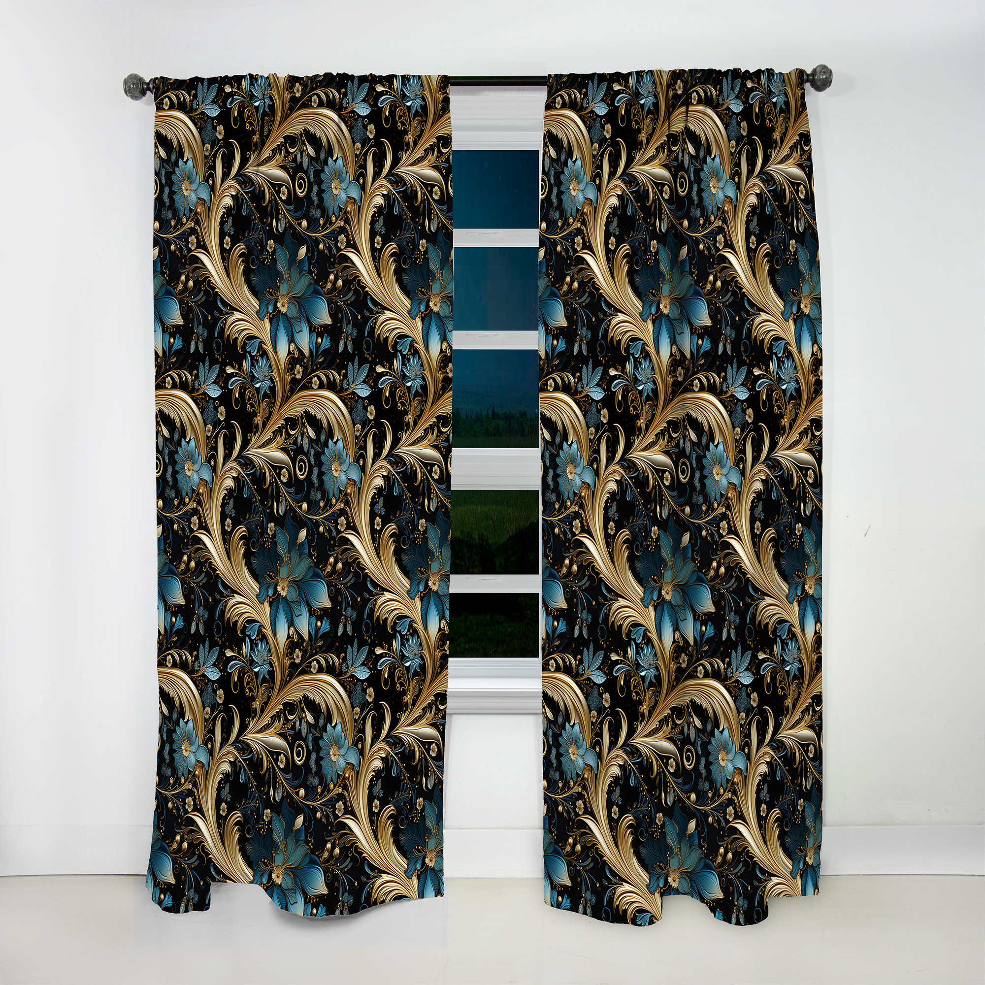 Design Art Gilded Splendor Paisley Pattern III - Floral Curtain ...