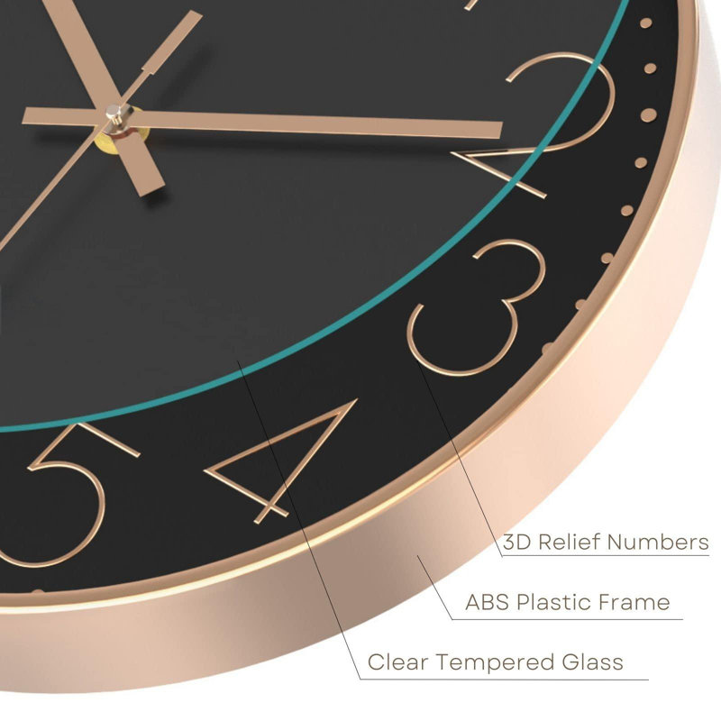 Ivy Bronx Silent Wall Clock 12 Inch Non-Ticking Wall Clocks Battery ...