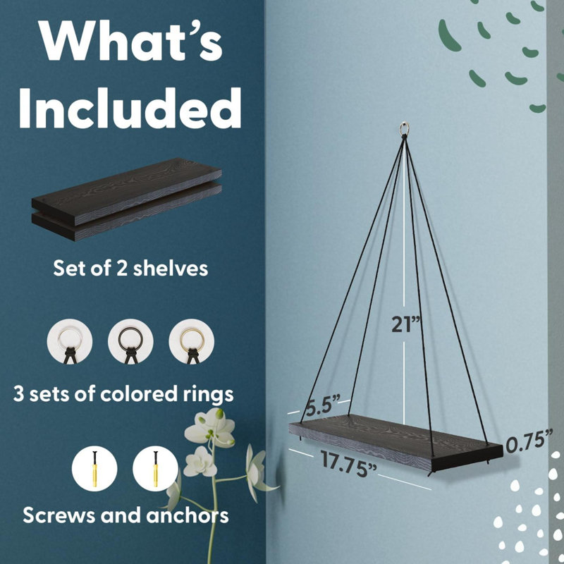 Ebern Designs Oumie 3 Piece Wood Floating Shelf | Wayfair