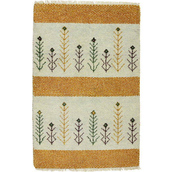 ADMINRUGS Multicolored Tribal Stripes 3x4 Indo-Gabbeh Oriental Rug ...