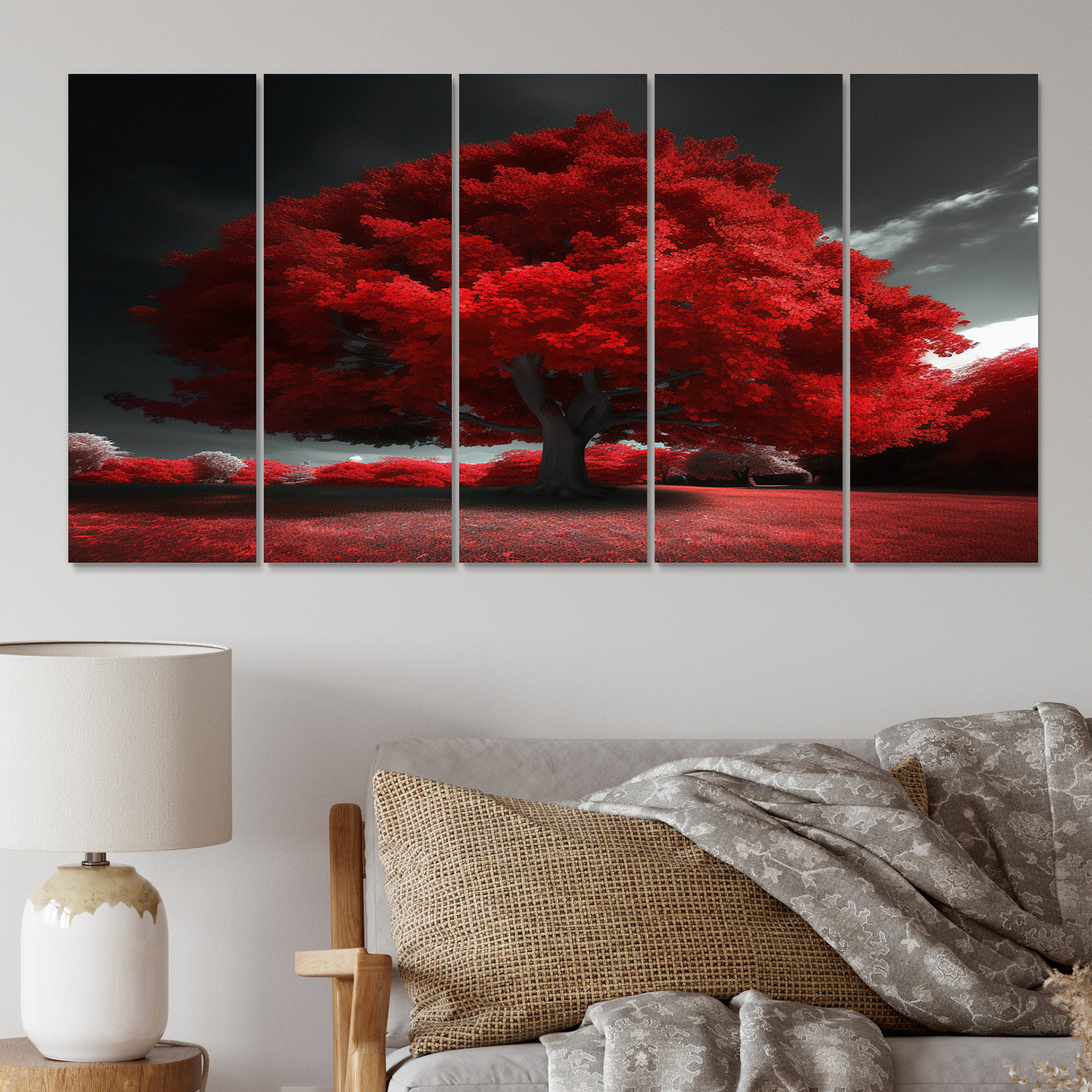 Wildon Home® Most Beautiful Tree In The Countryside II - Landscape Trees Wall Art Living Room ...