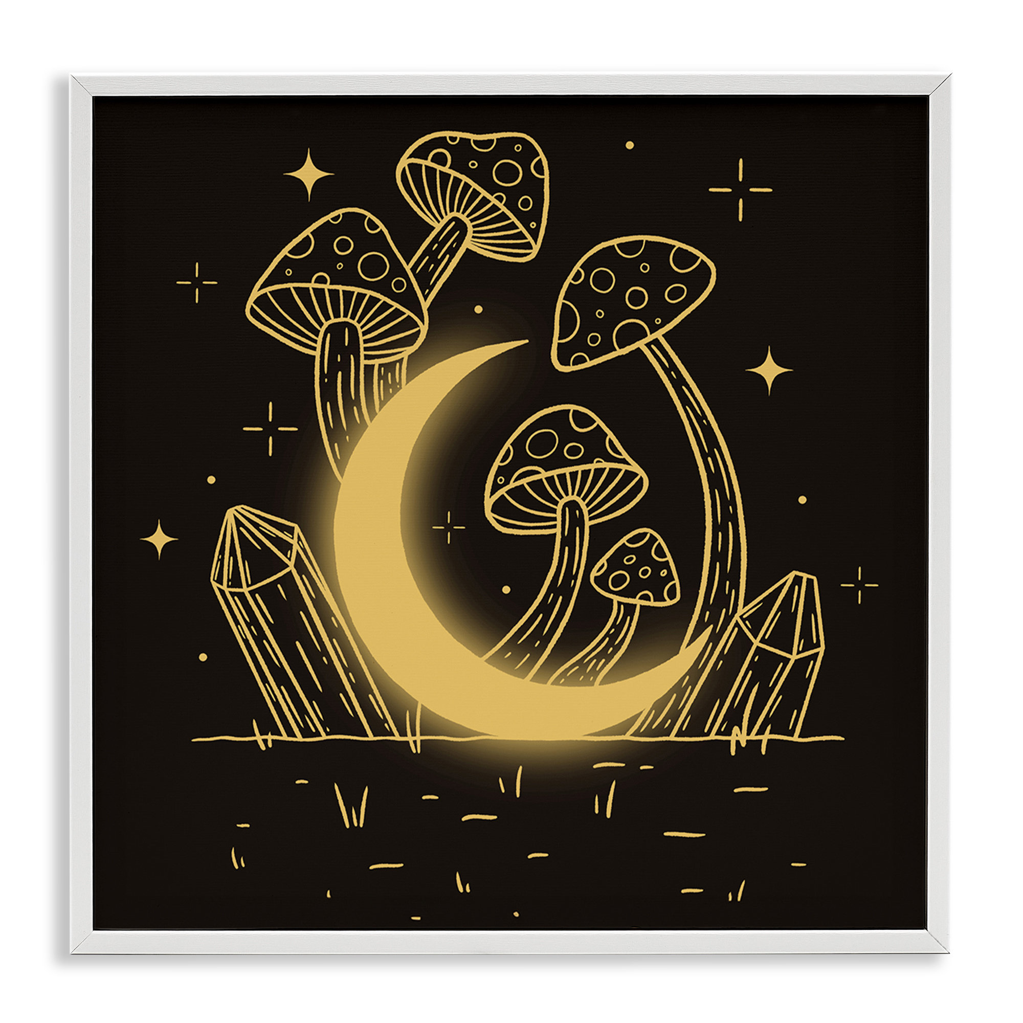 Stupell Industries Moon In The Shroom Framed Giclee Art by Ahmed Sameh Hussein | Wayfair