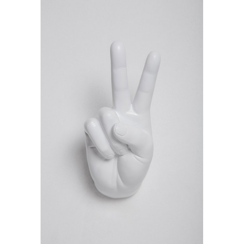 Wrought Studio™ Serap White Peace Hand Wall Mount - 8.5" tall & Reviews ...