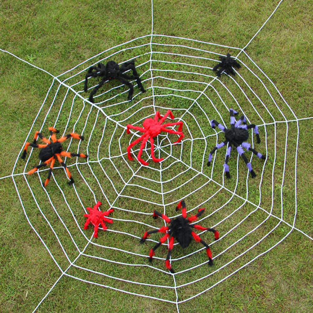 The Holiday Aisle® Halloween Spider Web Outdoor - Rope Spider Web ...