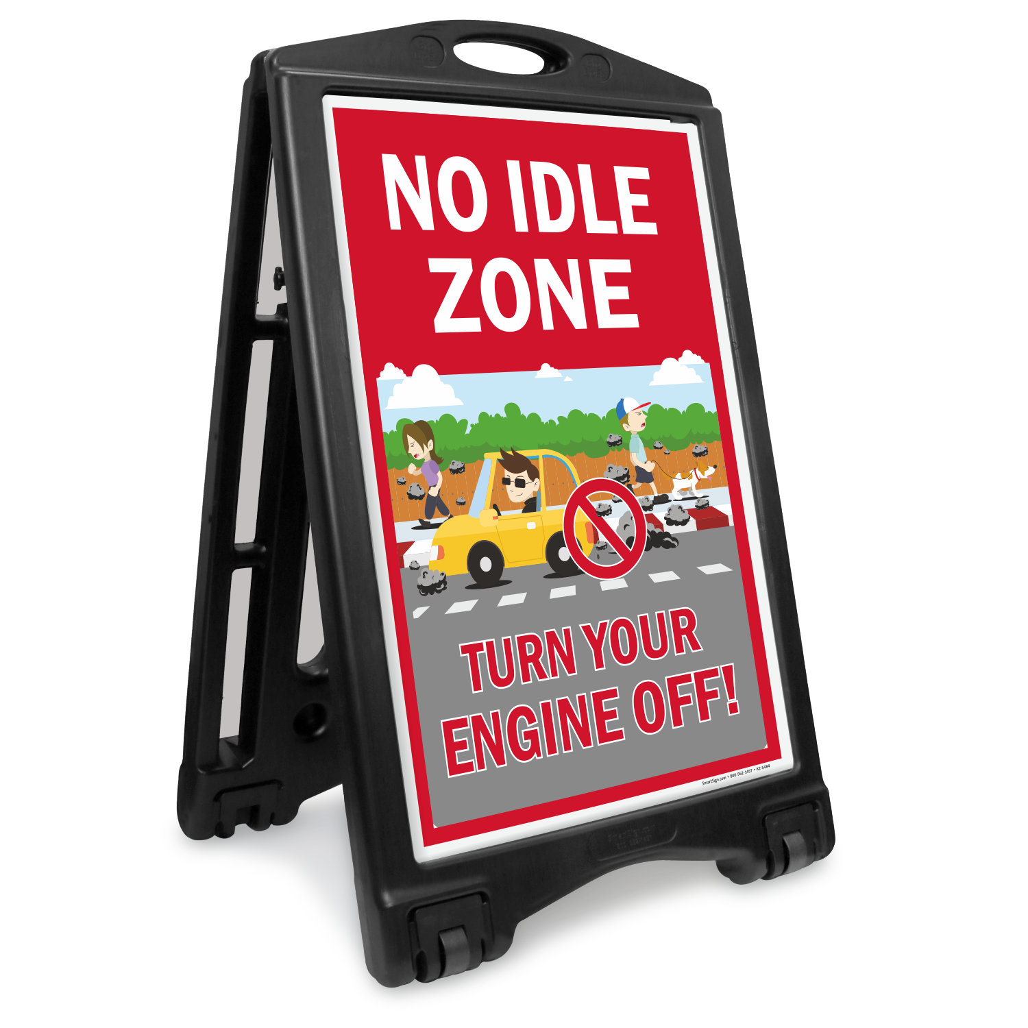 SmartSign No Idle Zone Turn Engine Off Portable Sidewalk Sign | Wayfair