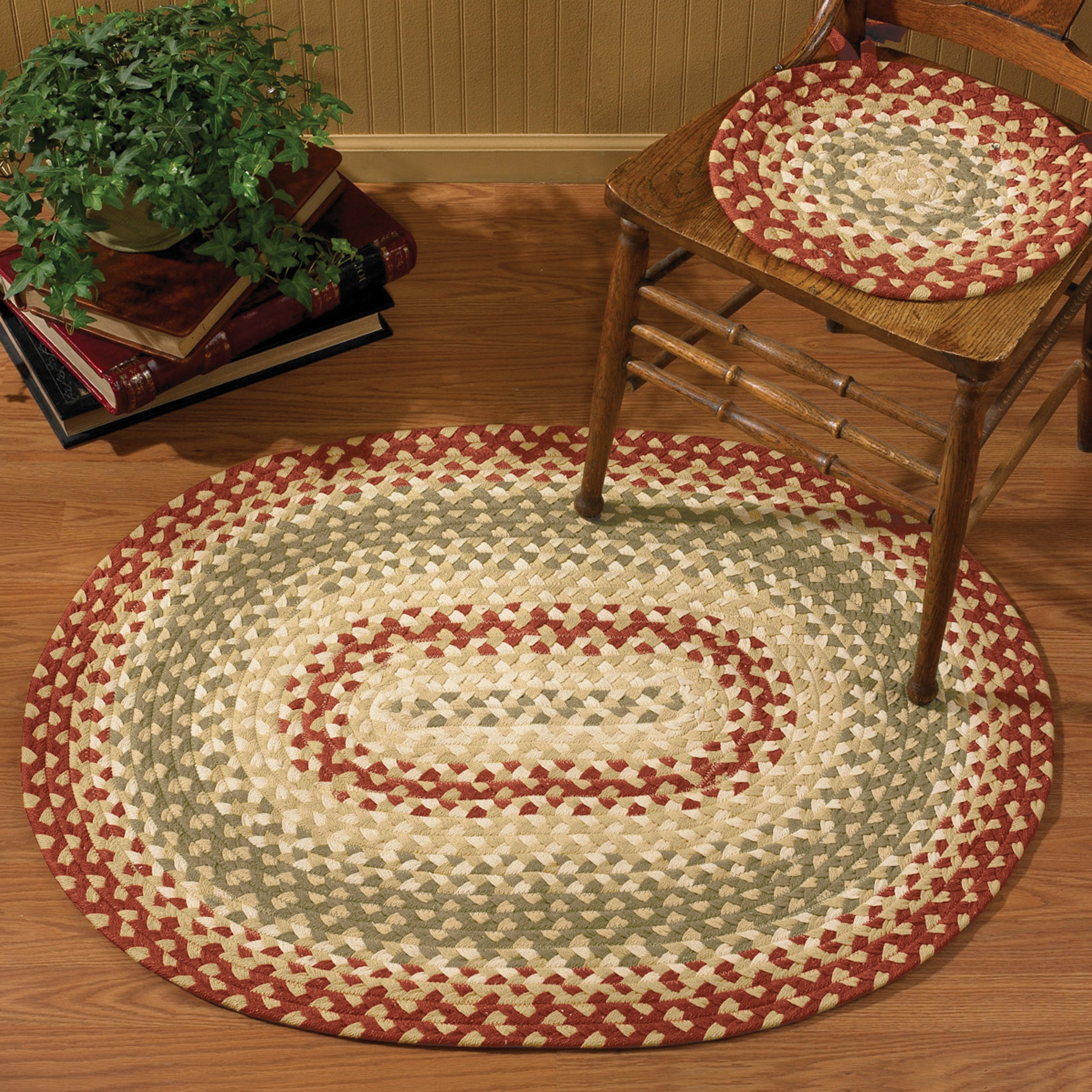 August Grove® Oval Handmade Braided Cotton Burgundy/White Area Rug ...
