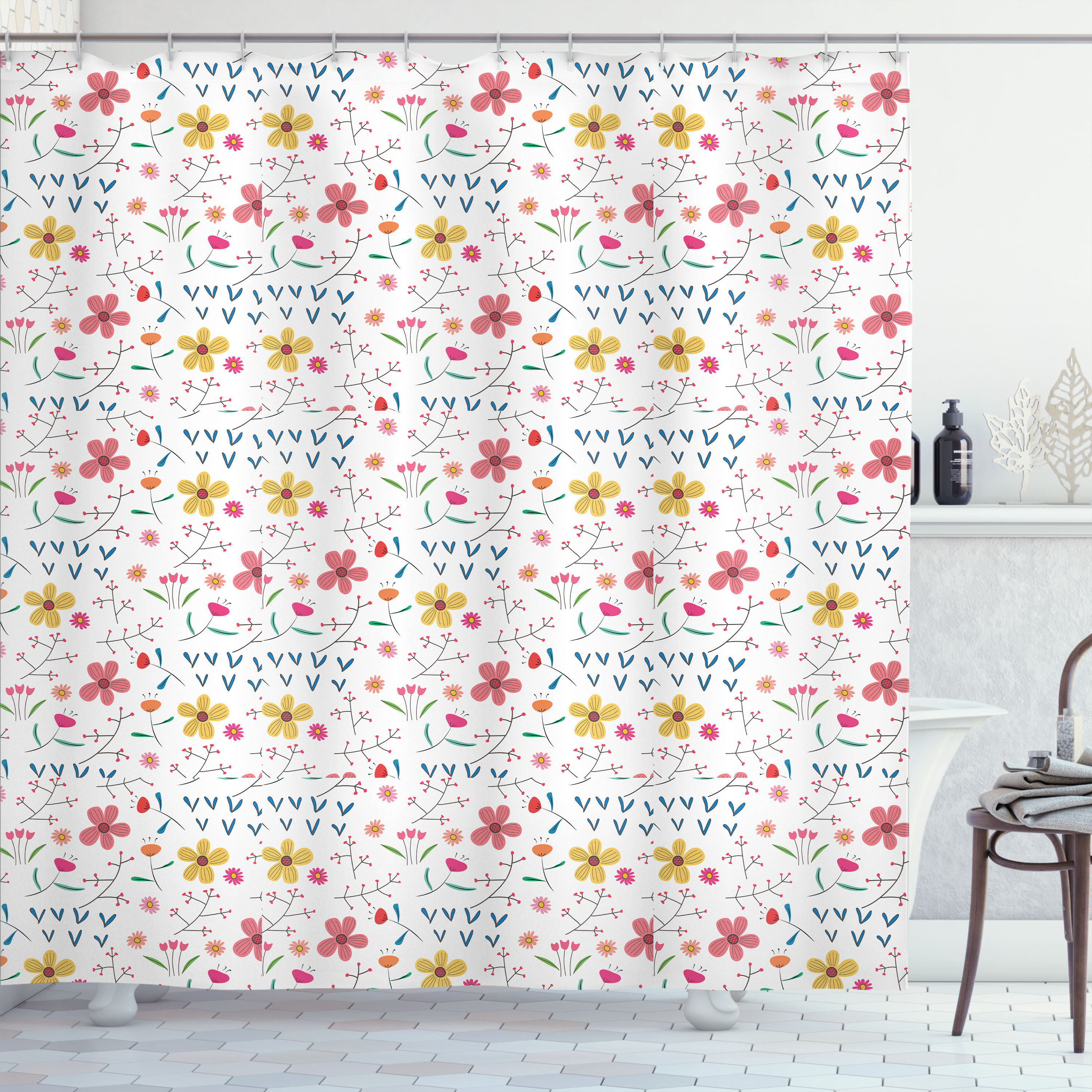 East Urban Home Spring Shower Curtain Colorful Wild Meadow Botany ...