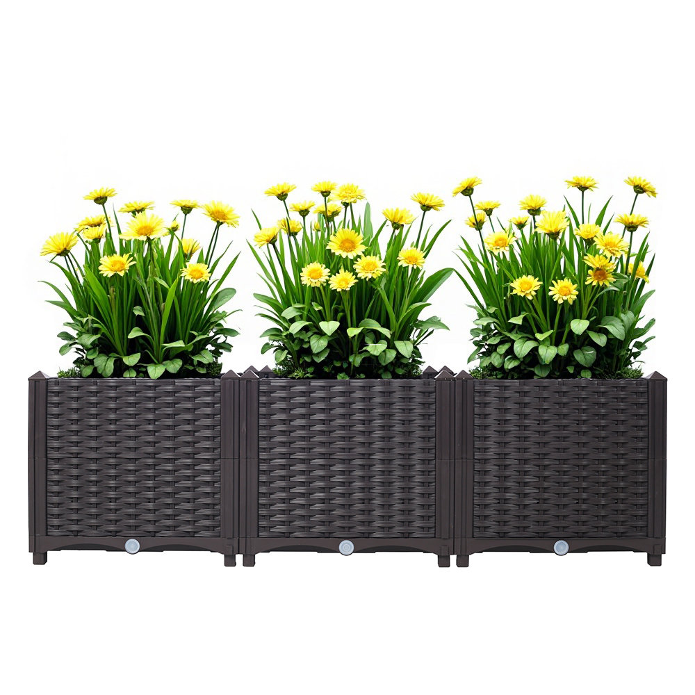Latitude Run® Plastic Plant Box Herb Rattan Garden Planter Box Planter ...