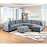 Latitude Run® Modern Wood Legged Couch With Grey Linen Like Upholstery ...