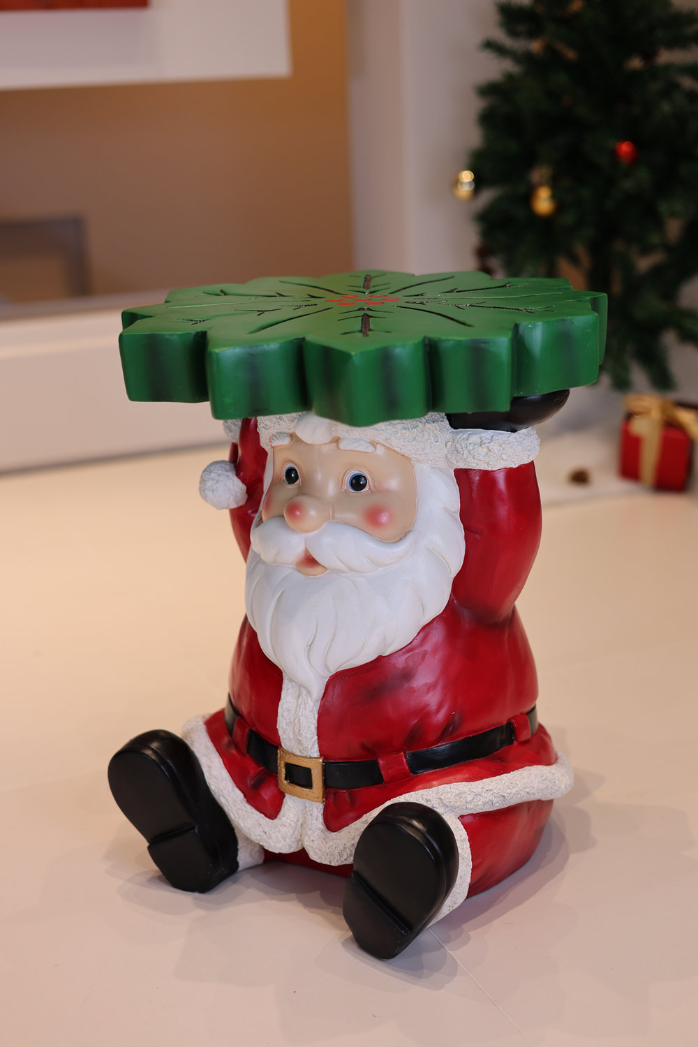 Hi-Line Gift Ltd. Lighted Santa Christmas Side Table Decor Battery ...