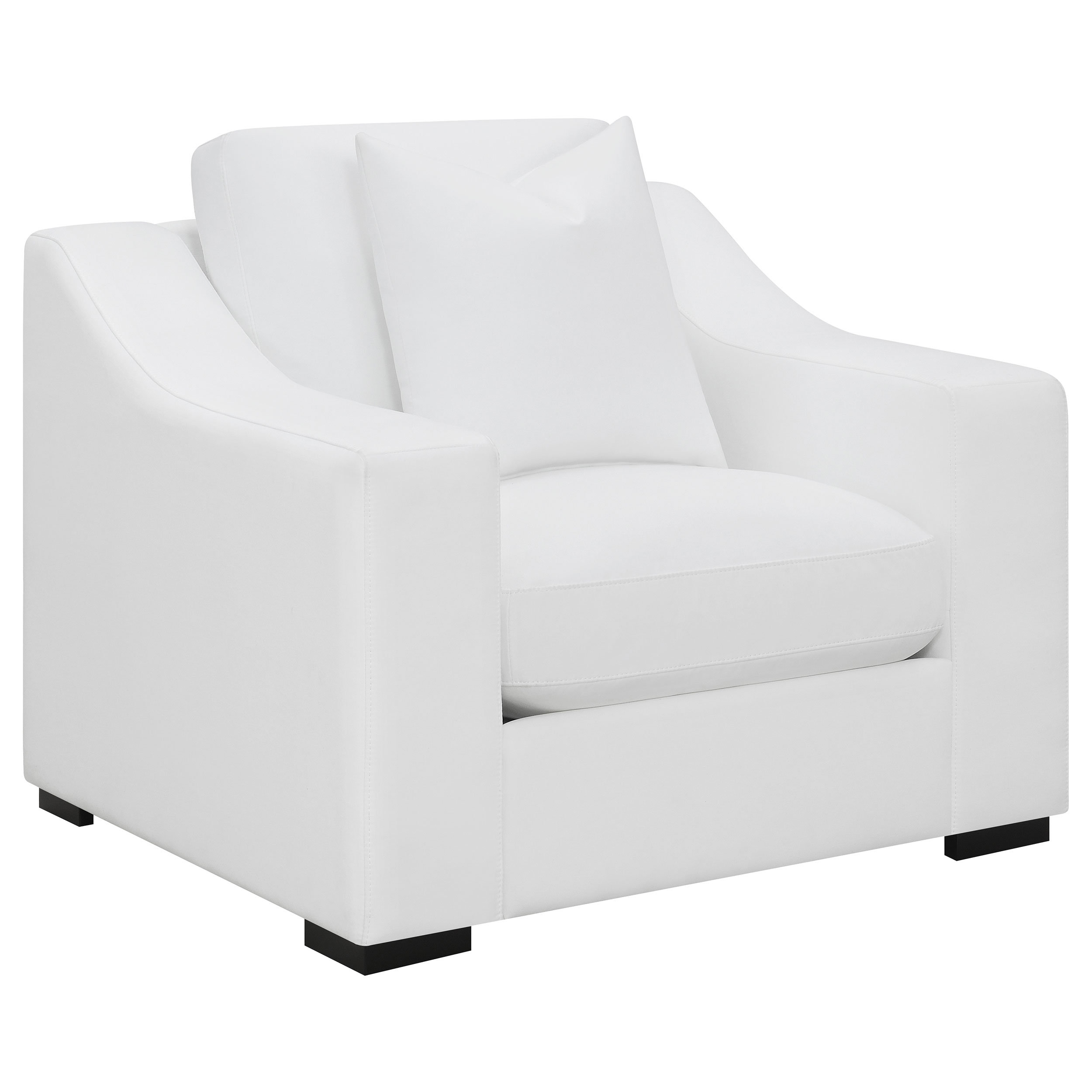 Hokku Designs Ashlyn White Upholstered Sloped Arms Chair | Wayfair