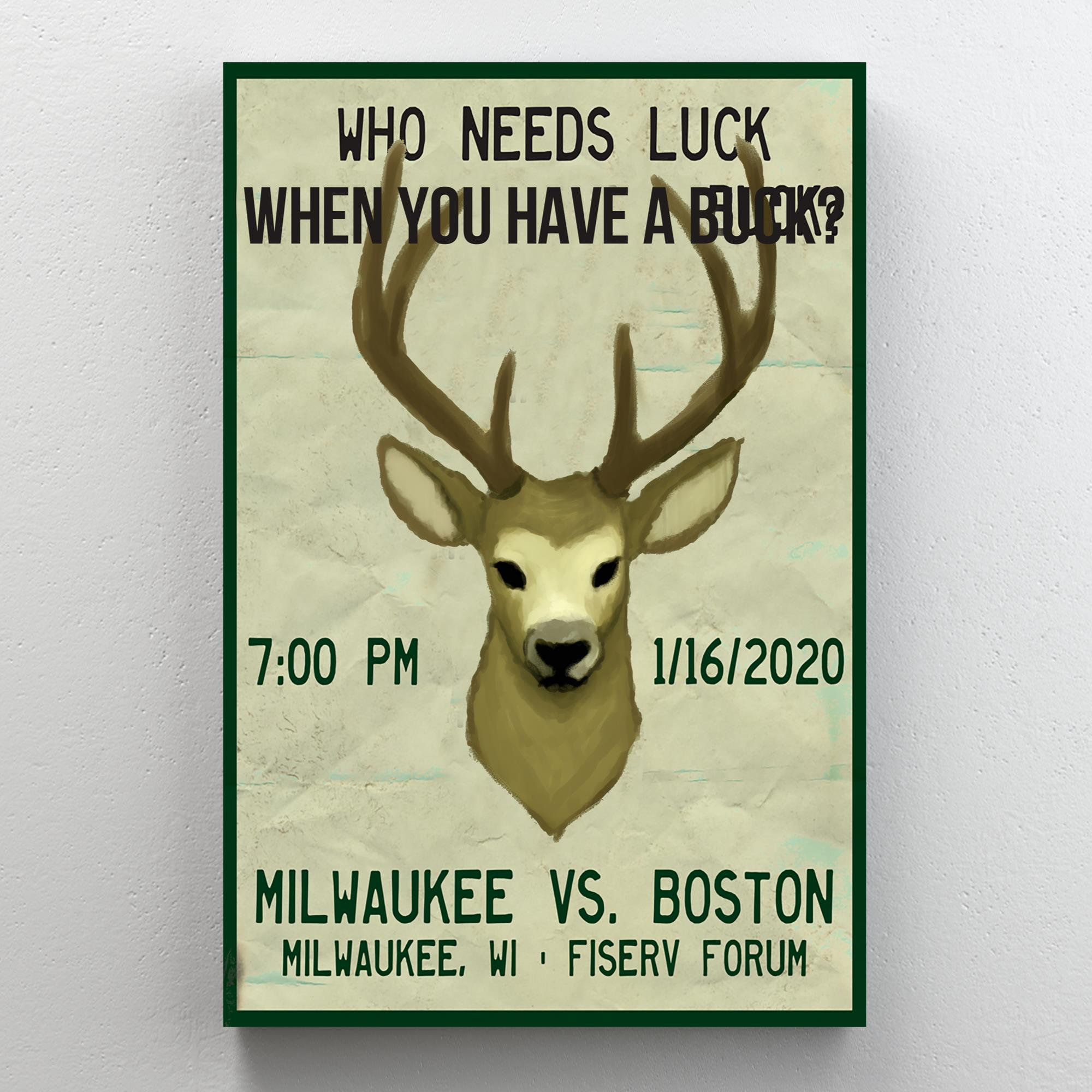 Trinx Who Needs Luck When You Have A Buck On Canvas Graphic Art | Wayfair