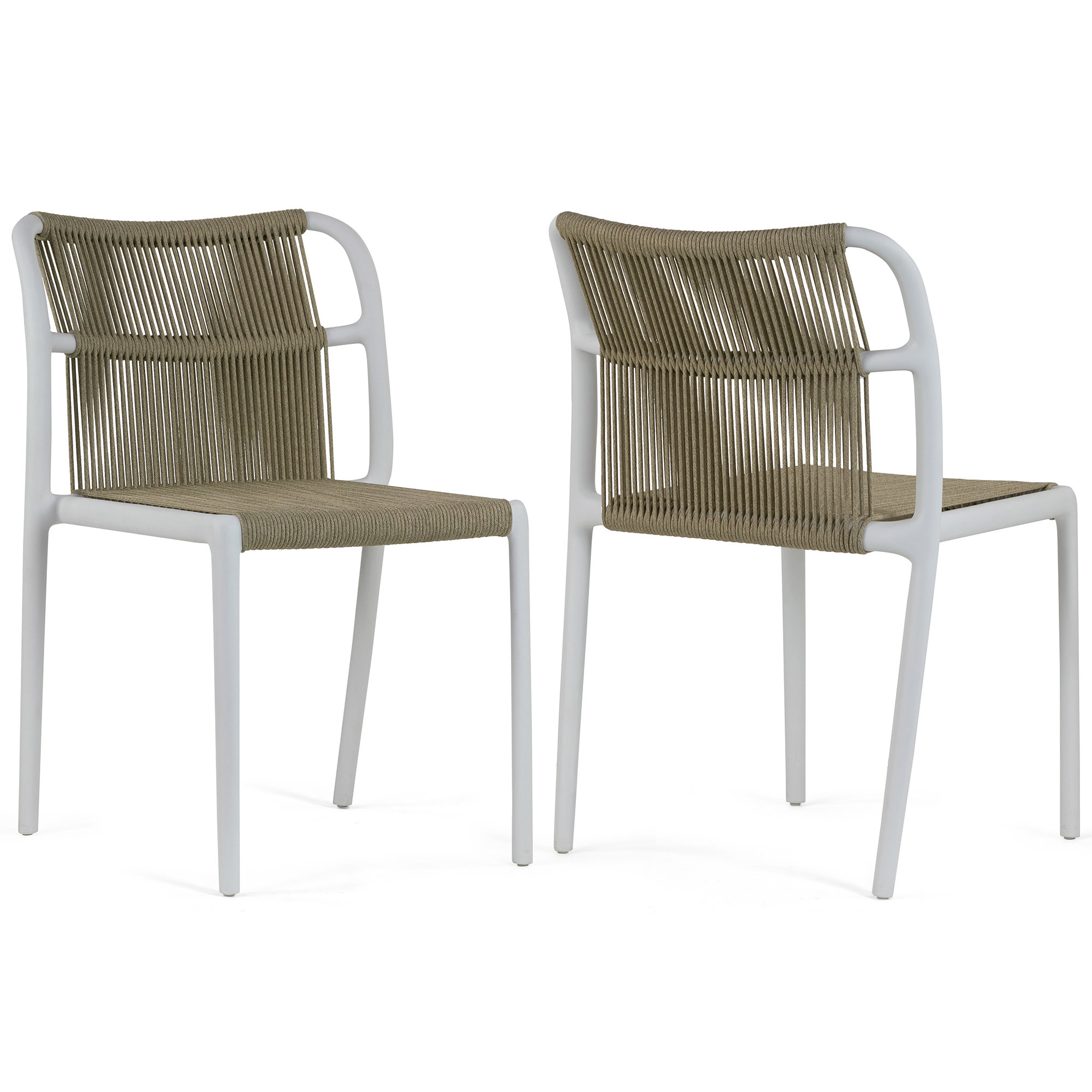 Corrigan Studio® Set of 2 Belden Woven Rope Fabric Dining Chair with ...