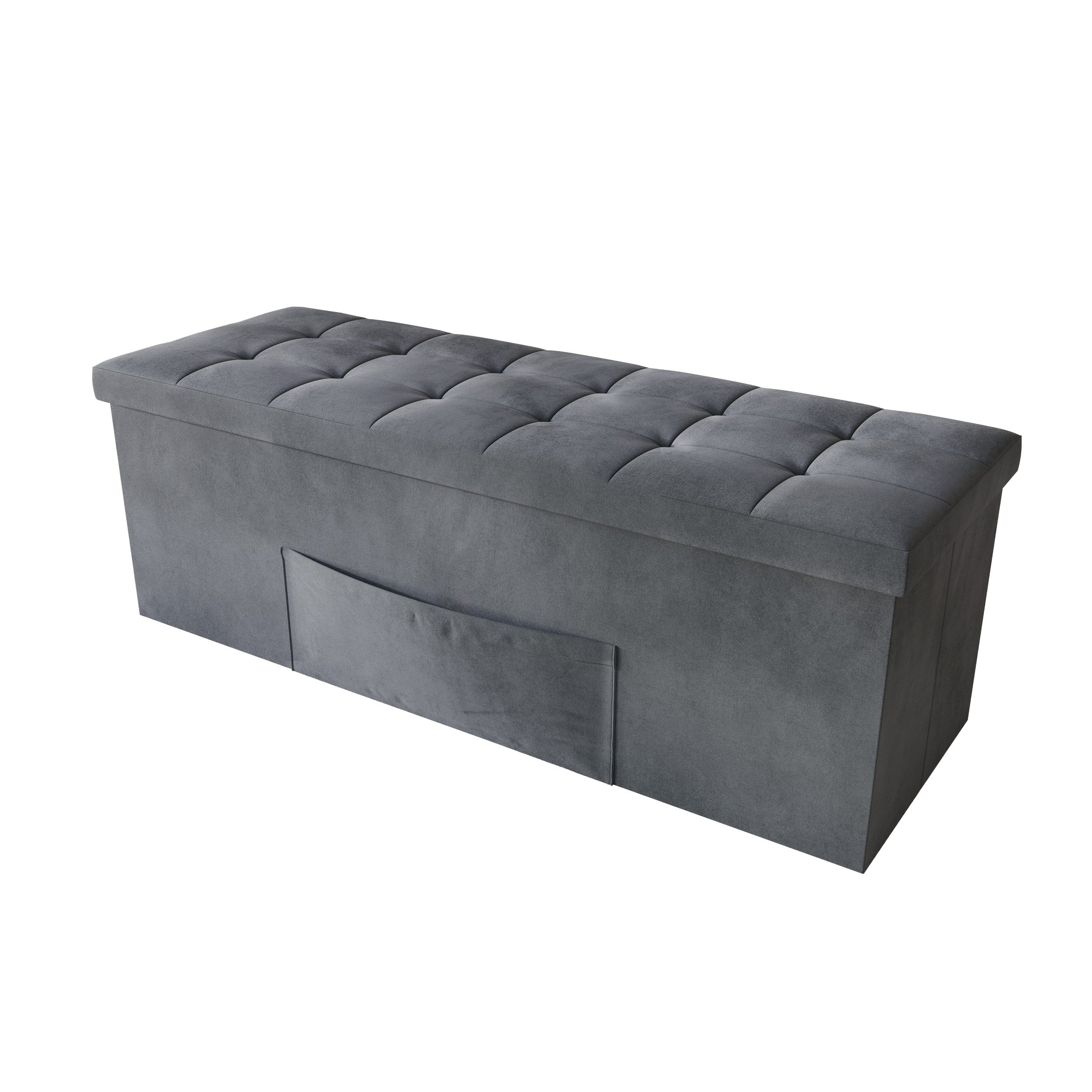 Ebern Designs Winningham 42" Tufted Upholstered Folding Storage Bench ...