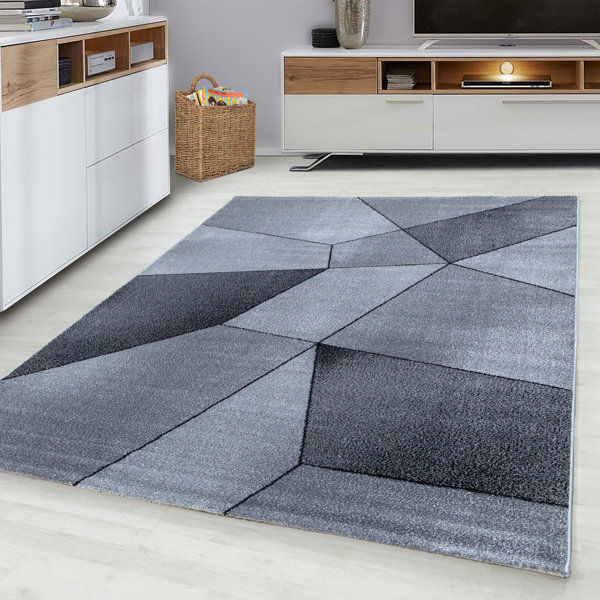 Metro Lane Waymon Geometric Machine Woven Grey Area Rug | Wayfair.co.uk