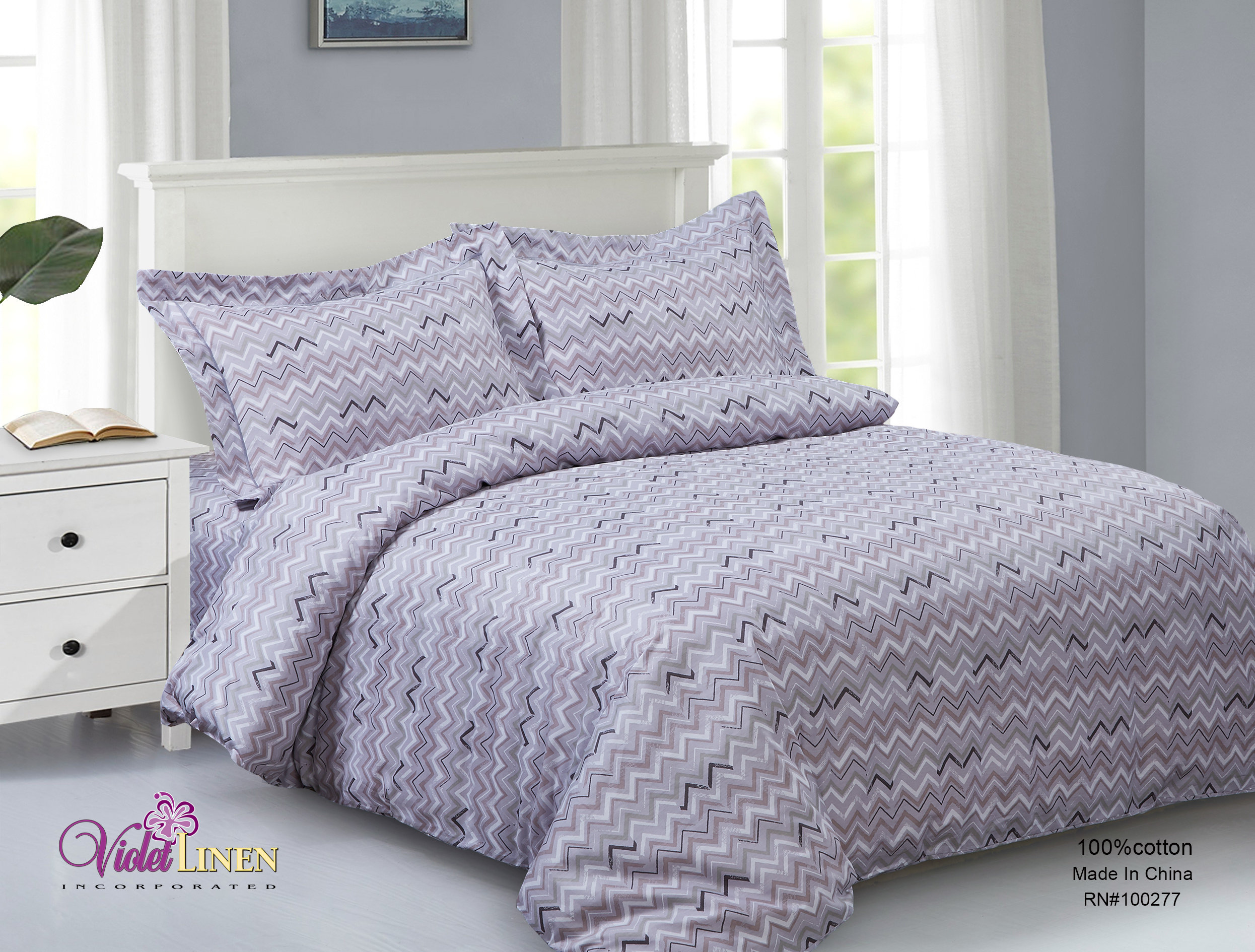 Violet Linen French Multi Weaves Luxurious 6 Piece Duvet Cover Set ...