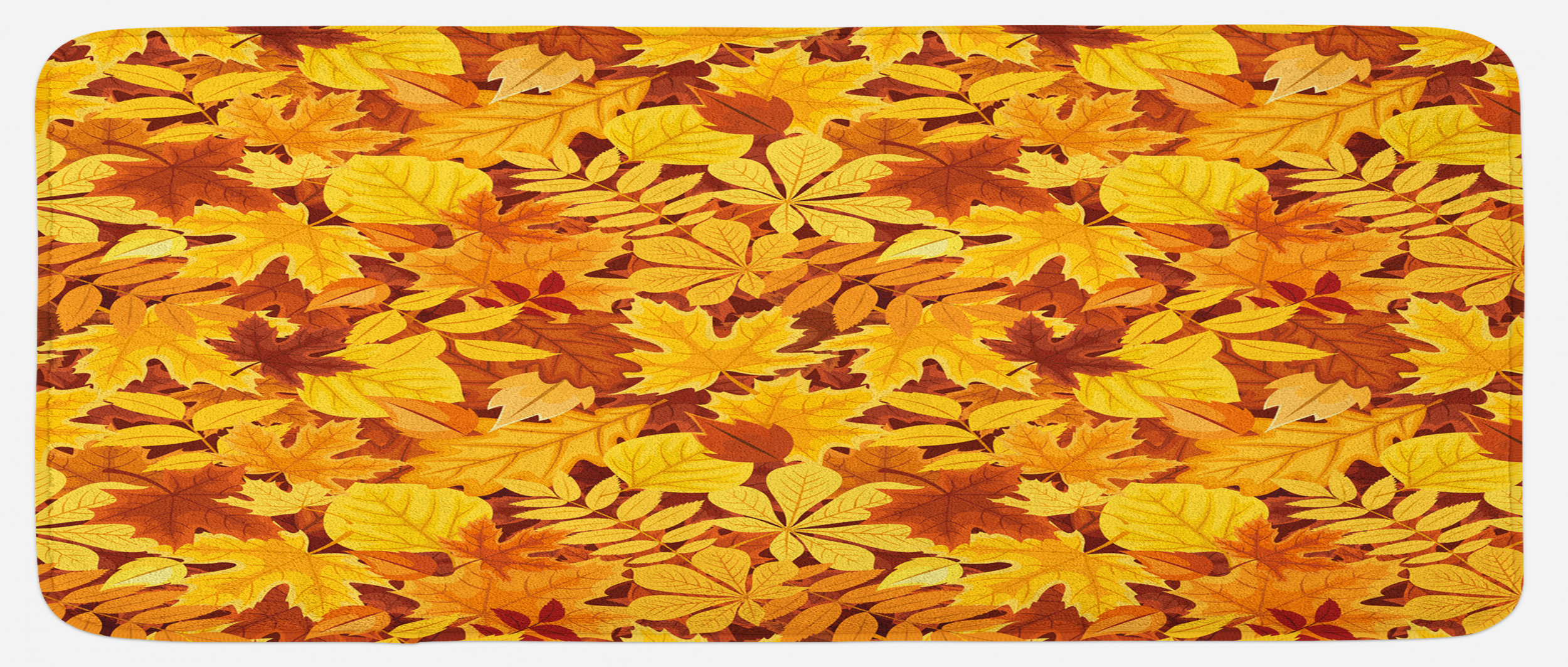 East Urban Home Shady Fall Oak Maple Tree Leaves On Faded Tones ...