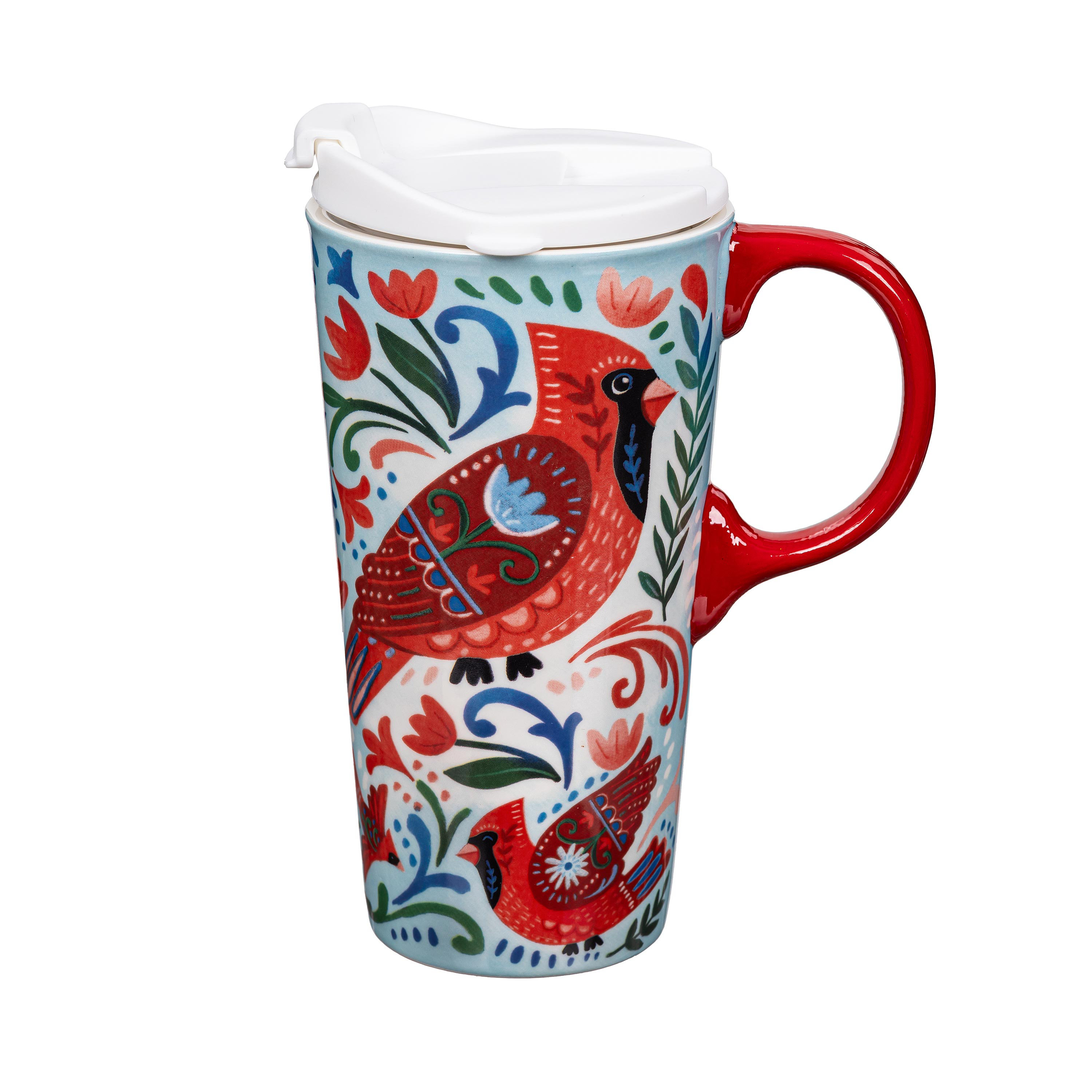 Red Barrel Studio® Cardinal Folk Ceramic Perfect Cup, 17oz, Gift Box ...