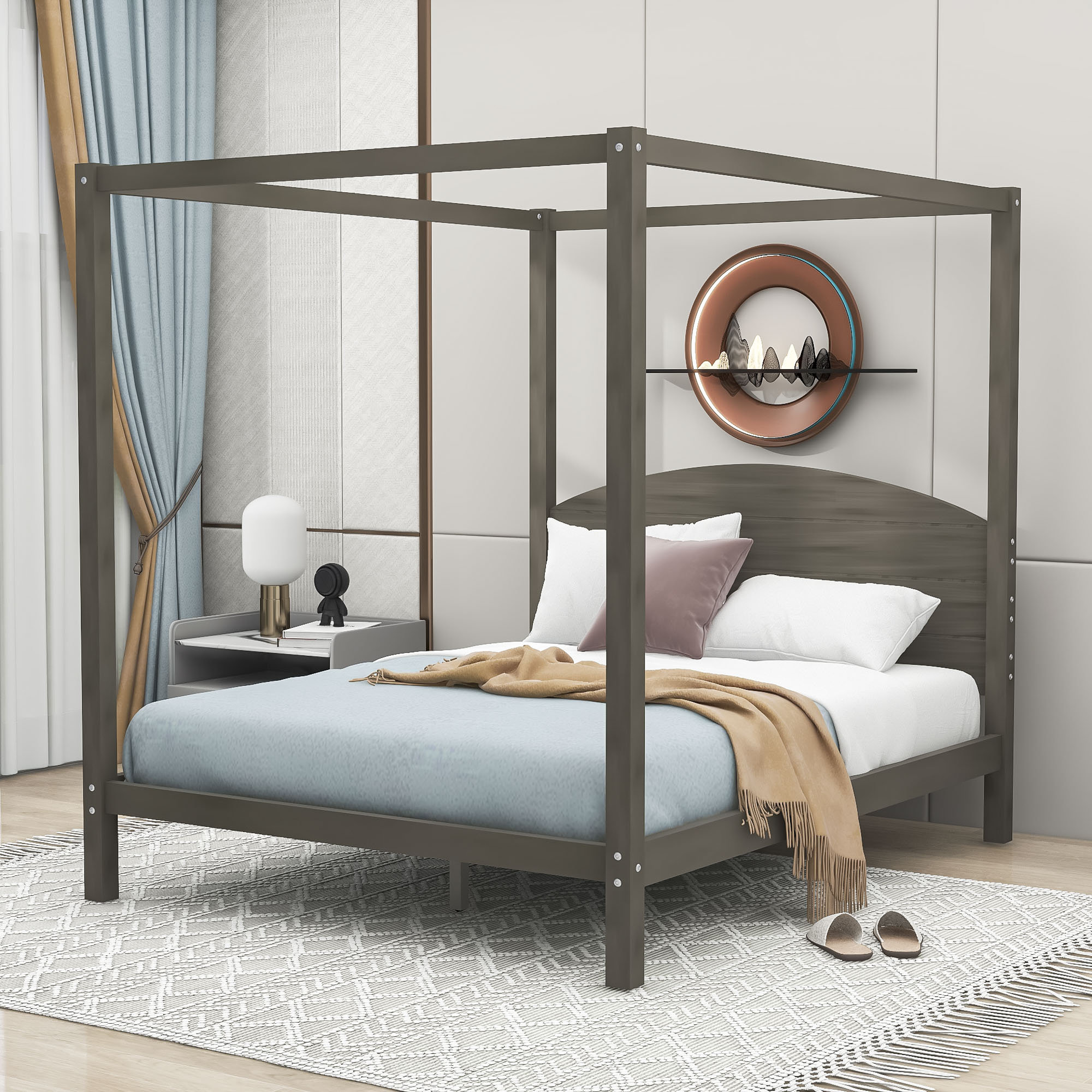 Latitude Run® Canopy Platform Bed with Headboard - Wayfair Canada