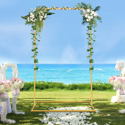 YXSUN 20.87x12.6x61.02in Wedding Arch Stand with Bases,Easy Assembly ...