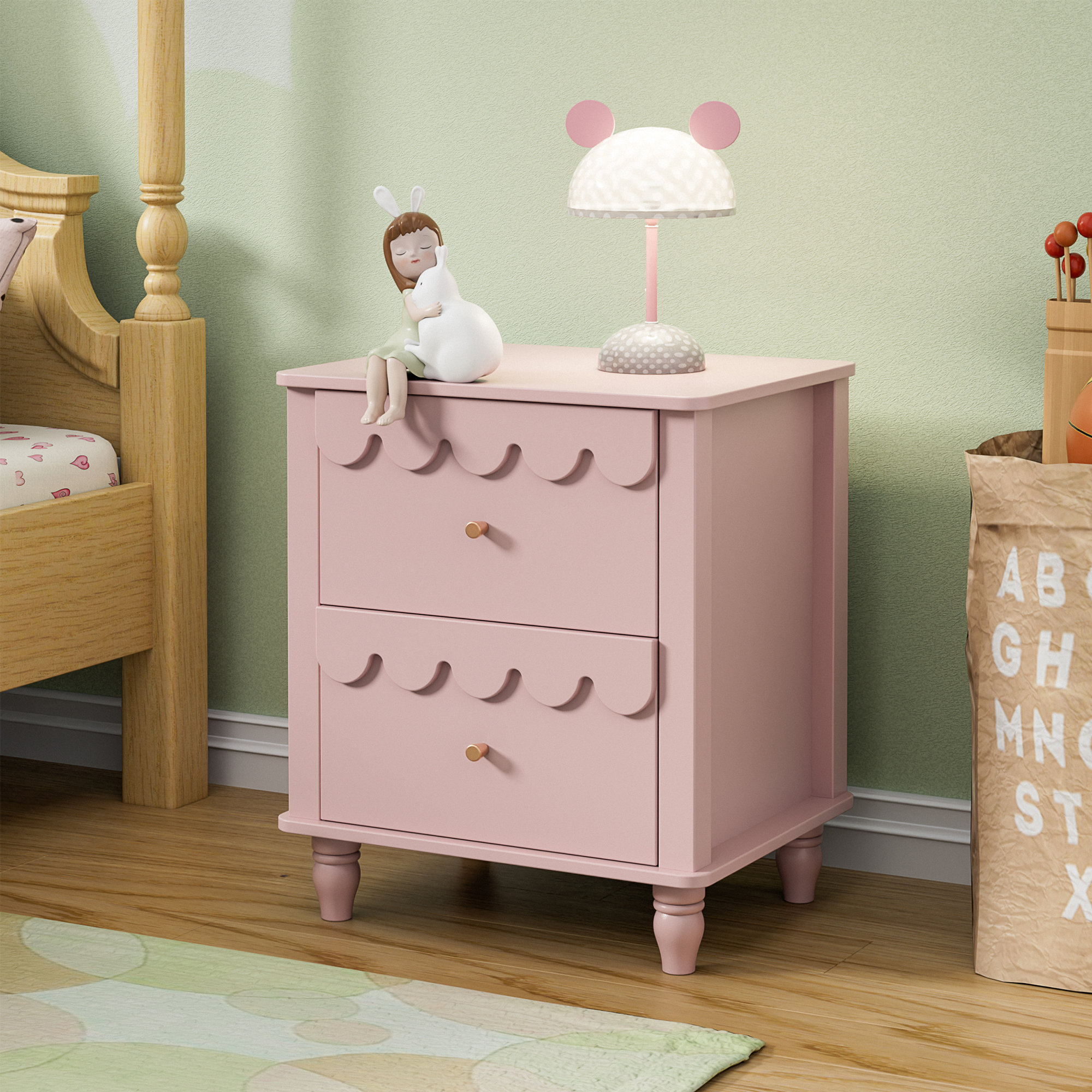 Charlton Home® Dorlan 19.7“W Cute Cloud shape Nightstand & Reviews | Wayfair