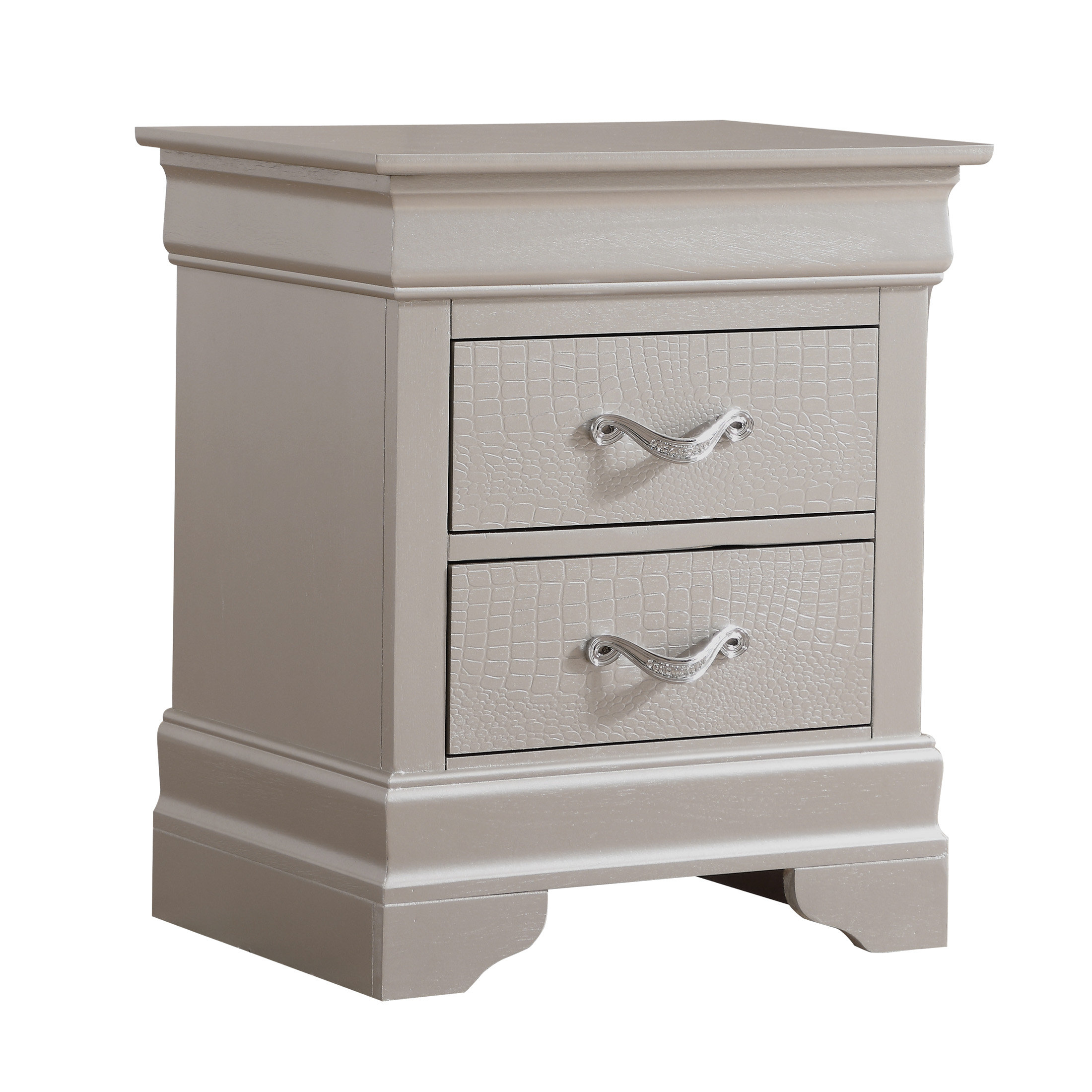 Red Barrel Studio® Elegant Silver Champagne Nightstand | Wayfair