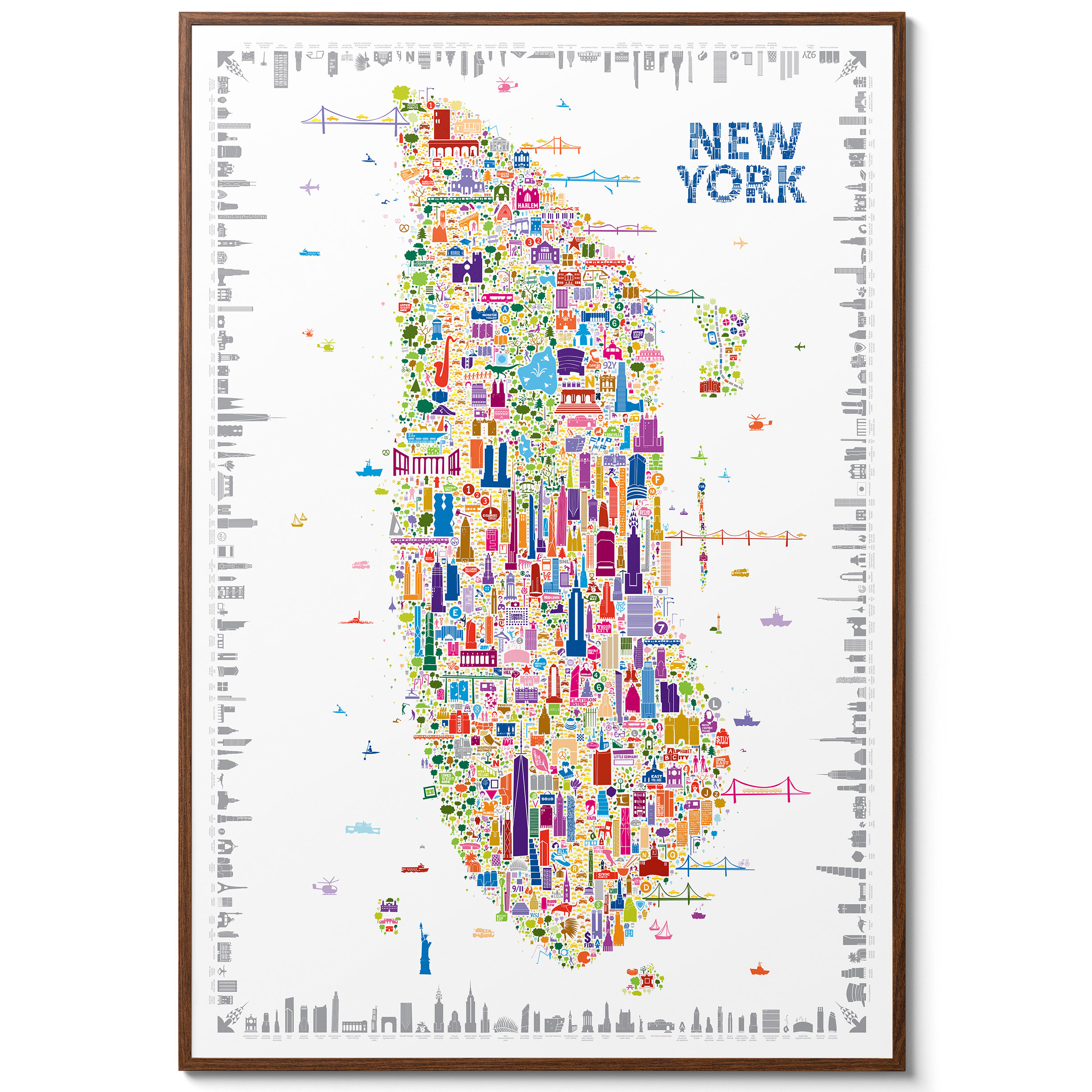 17 Stories Iconic New York Poster Map On Paper Print | Wayfair