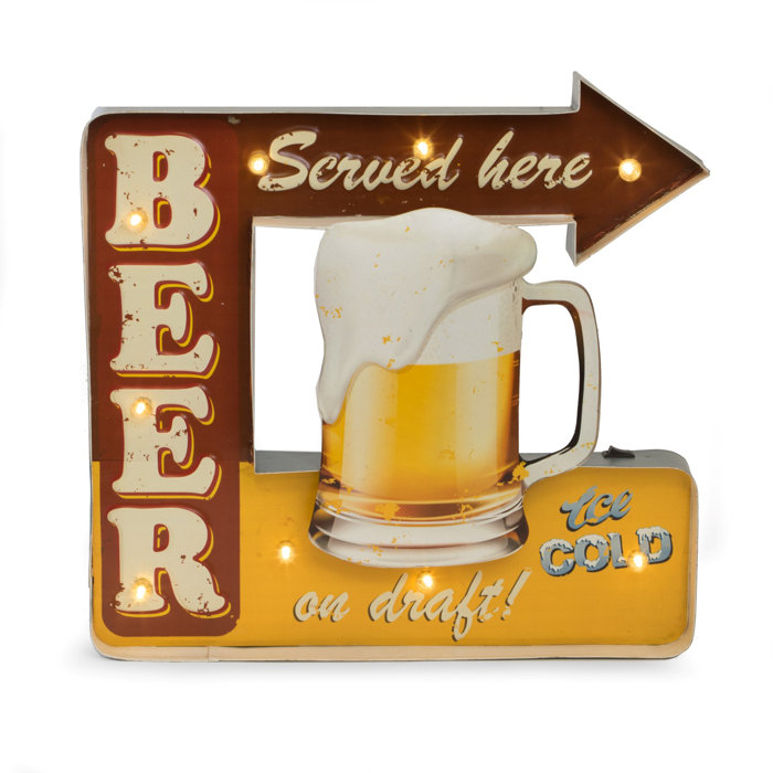 17 Stories 15.5'' Beer And Liquor Themed Marquee Sign | Wayfair