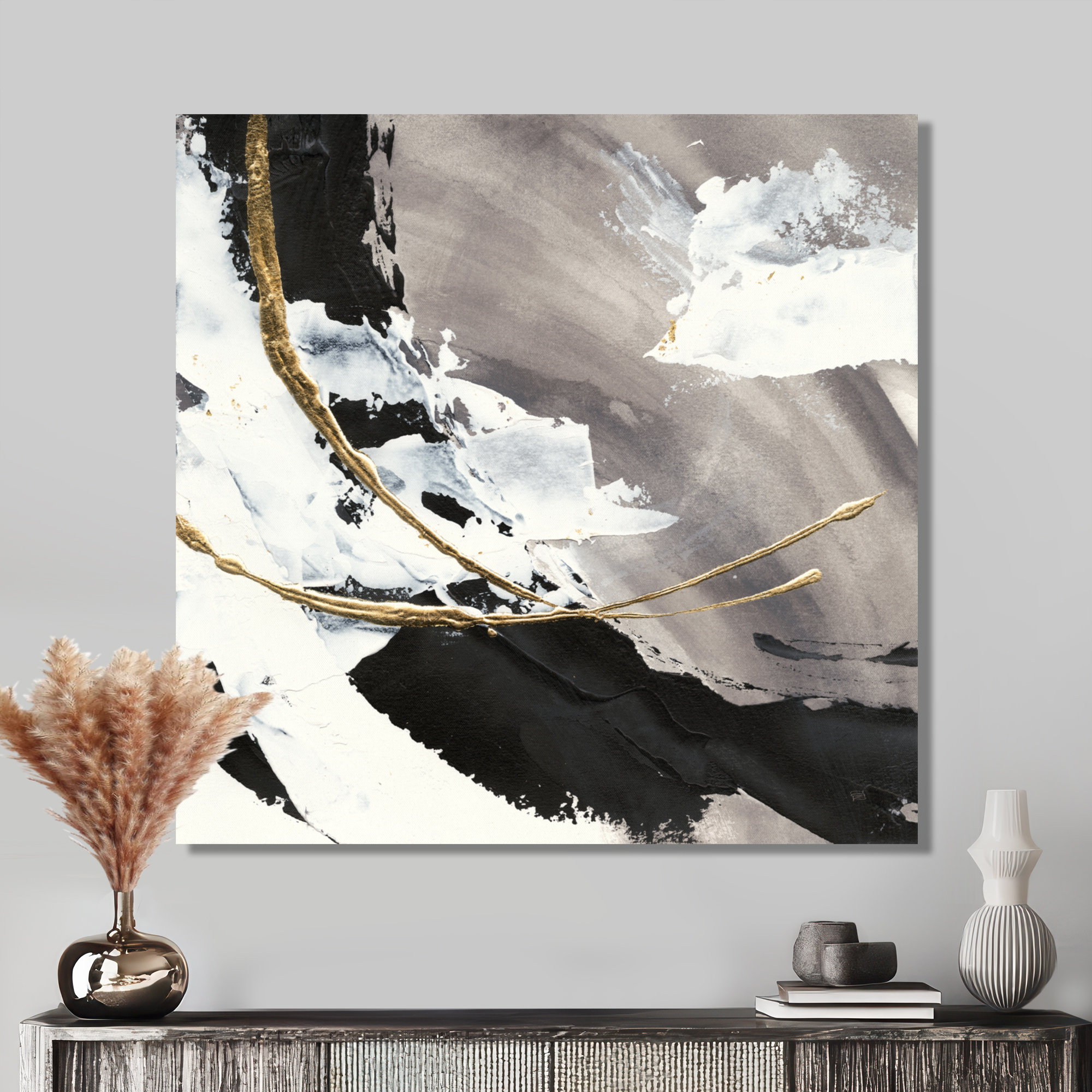 The Twillery Co.® Glam Painted Arcs II - Wrapped Canvas Painting Print ...