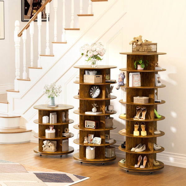 Latitude Run® 7-Tier Rotating Shoe Rack Tower 360 With Wheels, 66.9In ...