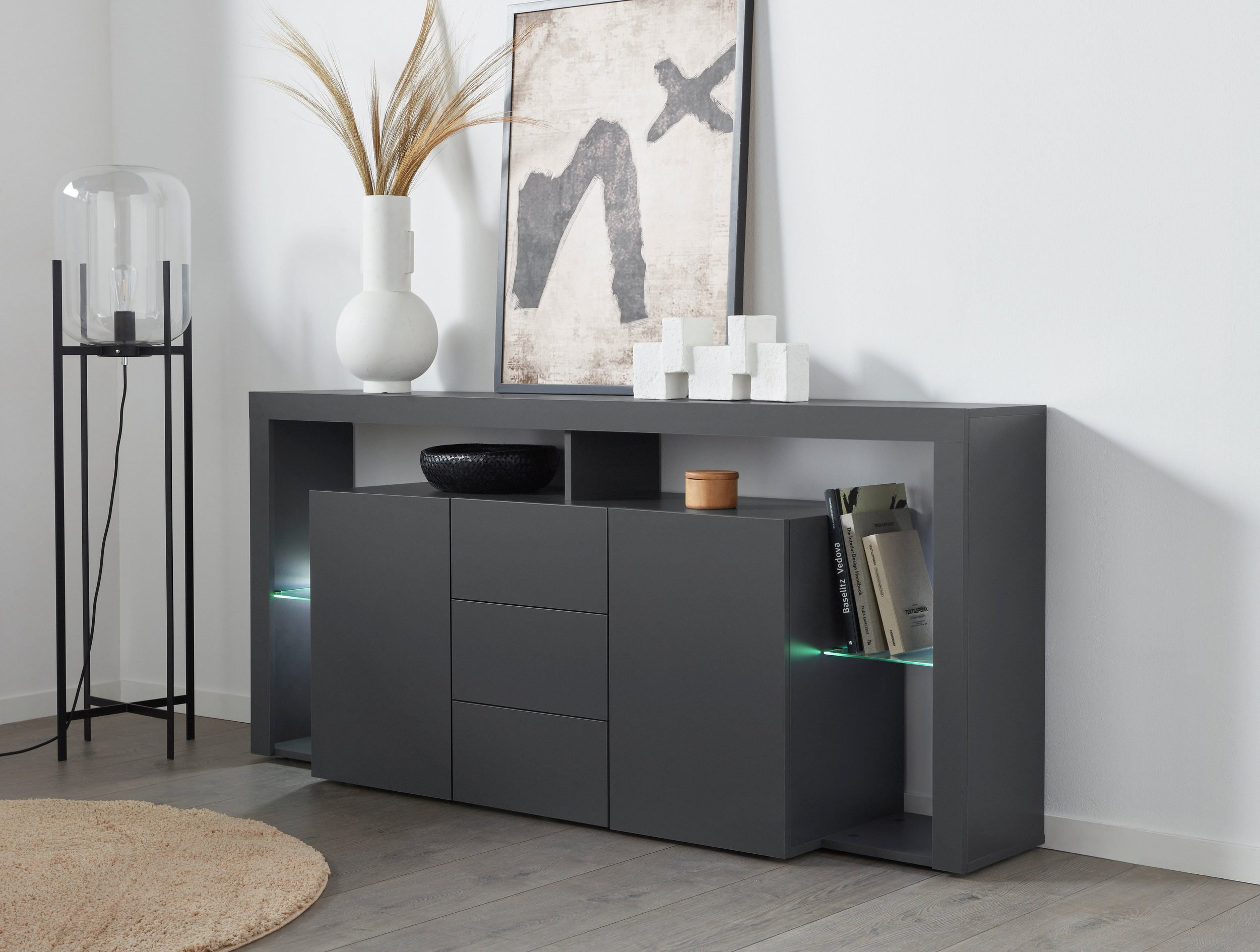 Metro Lane Carlhenry Sideboard 2a+3c 180 Antracite opaco | Wayfair.co.uk
