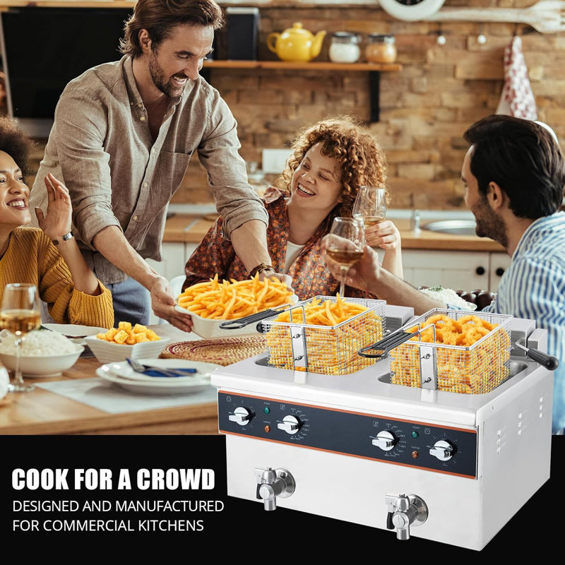 Zstar 8*2 Litre Electric Deep Fryer, Removable Basket, Drain Valve And ...