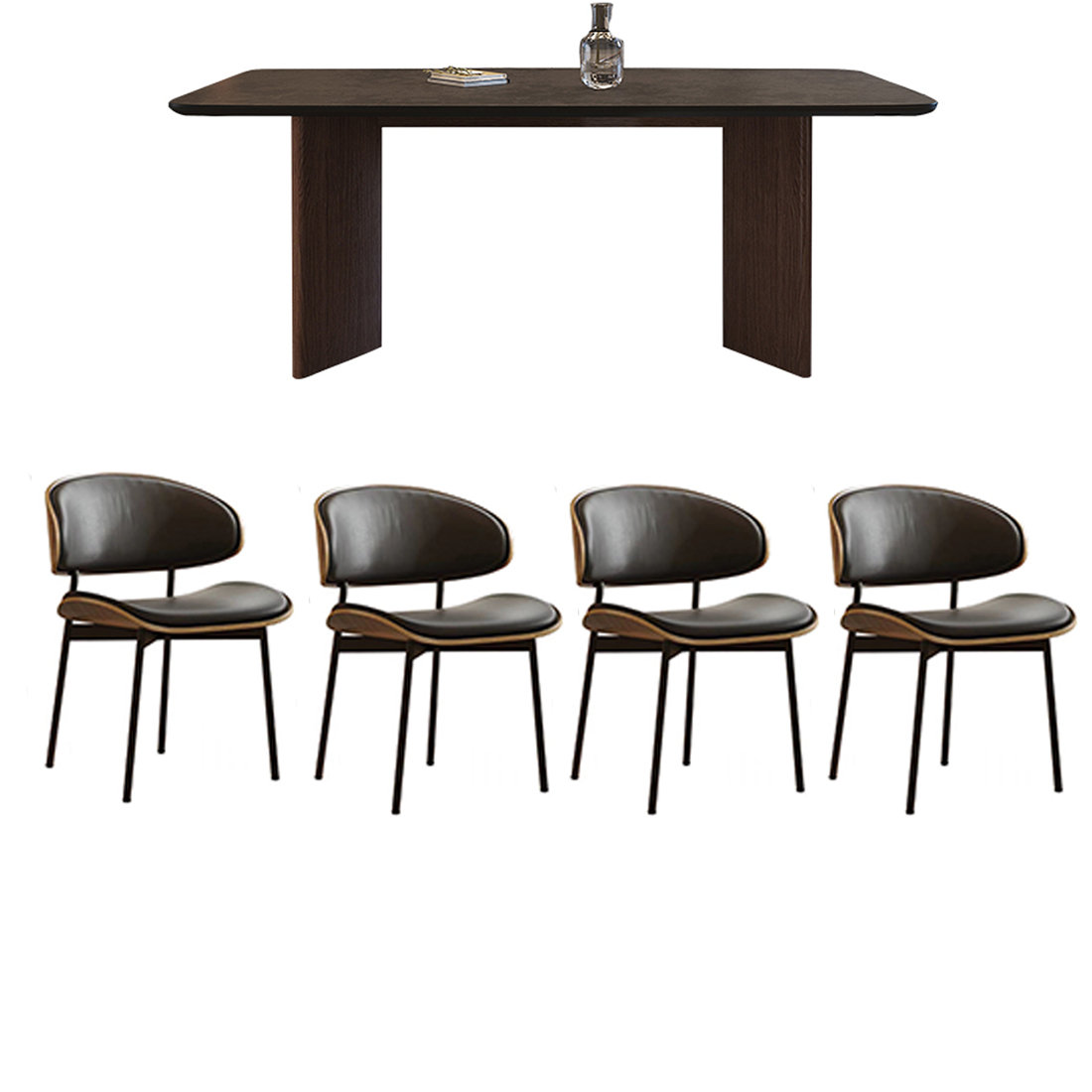 Sleek Surface Designs Premium Vintage Slate Dining Table Sets. | Wayfair